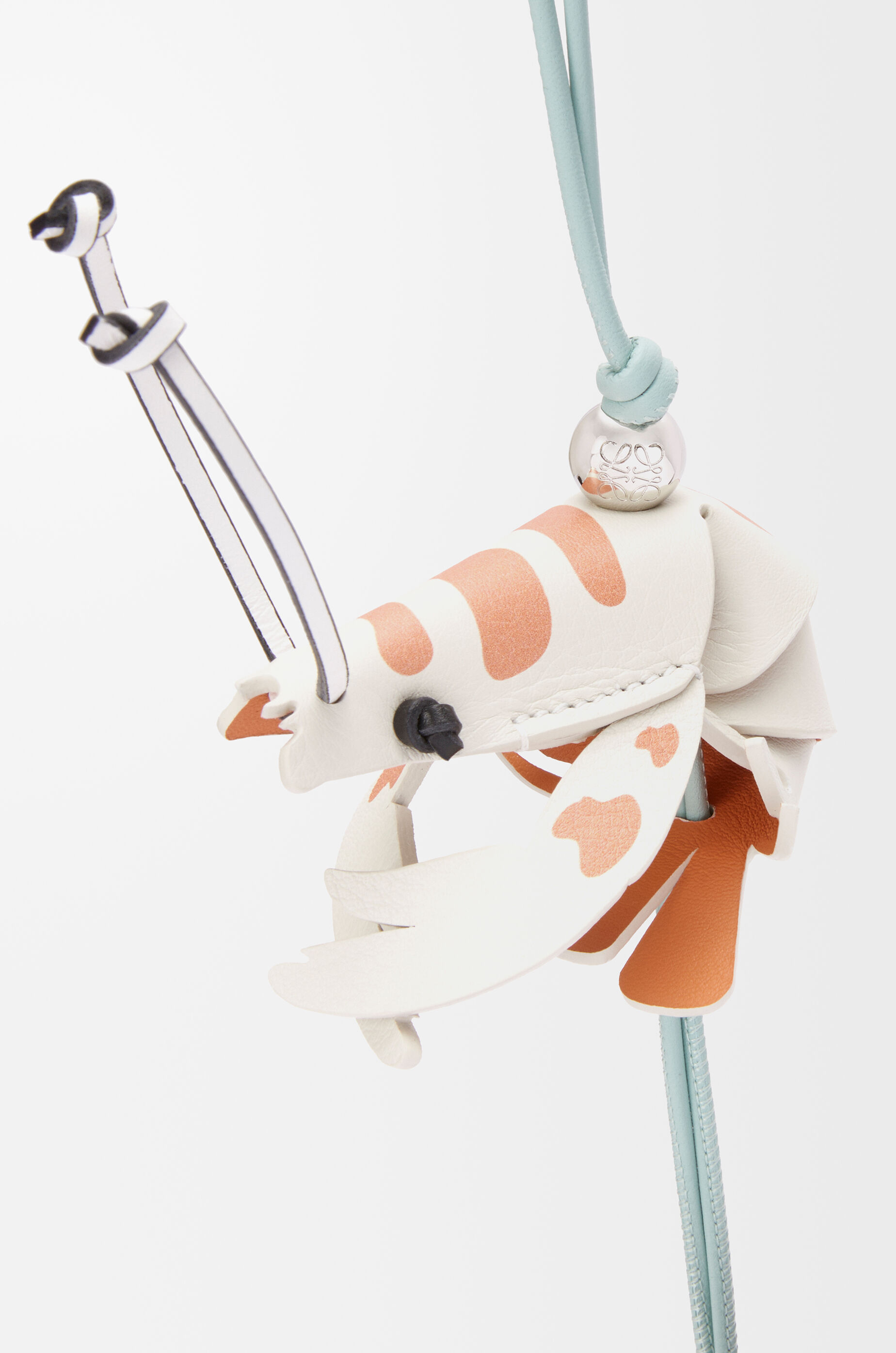 Prawn charm in classic calfskin Soft White - LOEWE