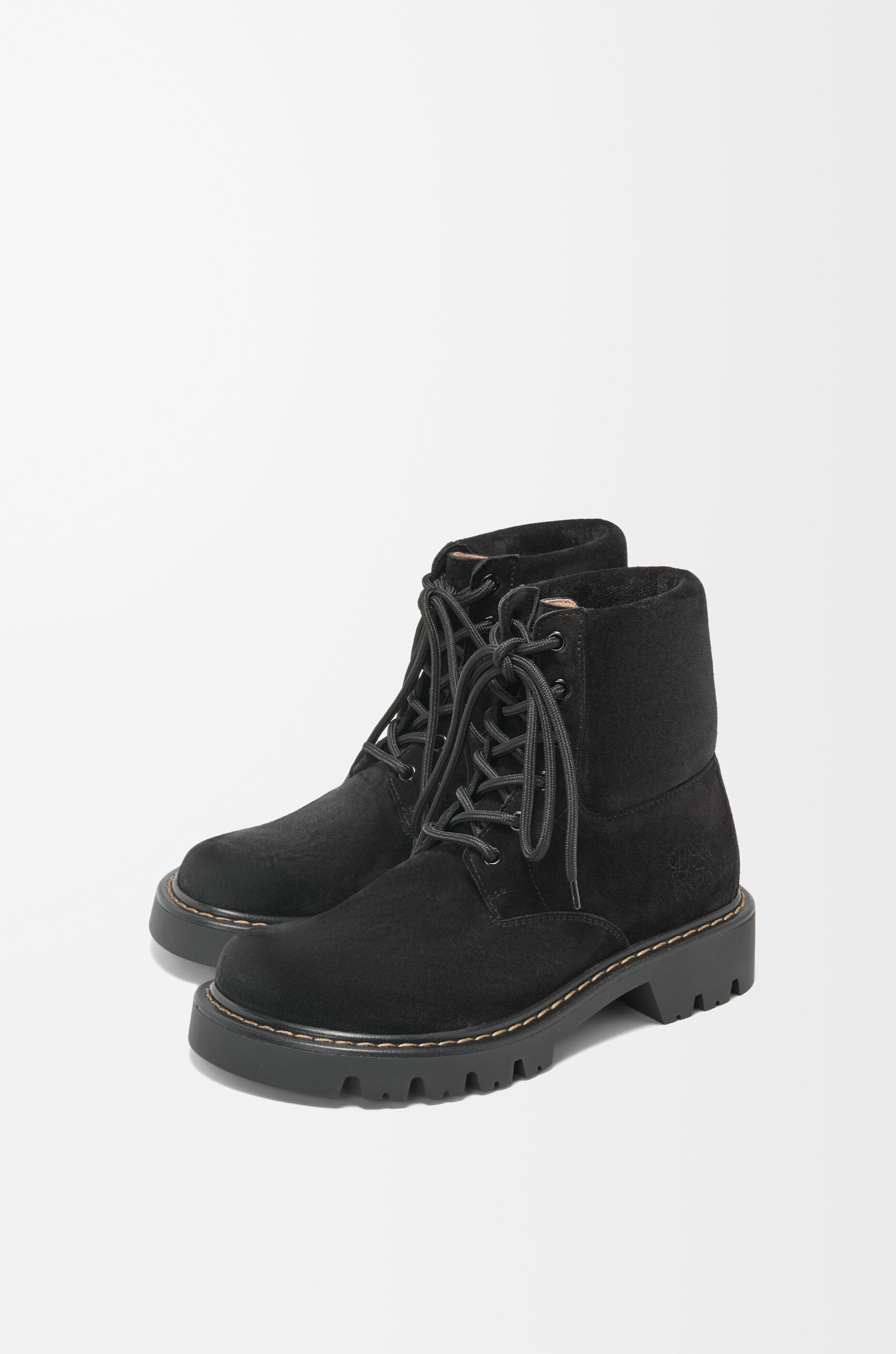 Sierra combat boot in suede Black - LOEWE