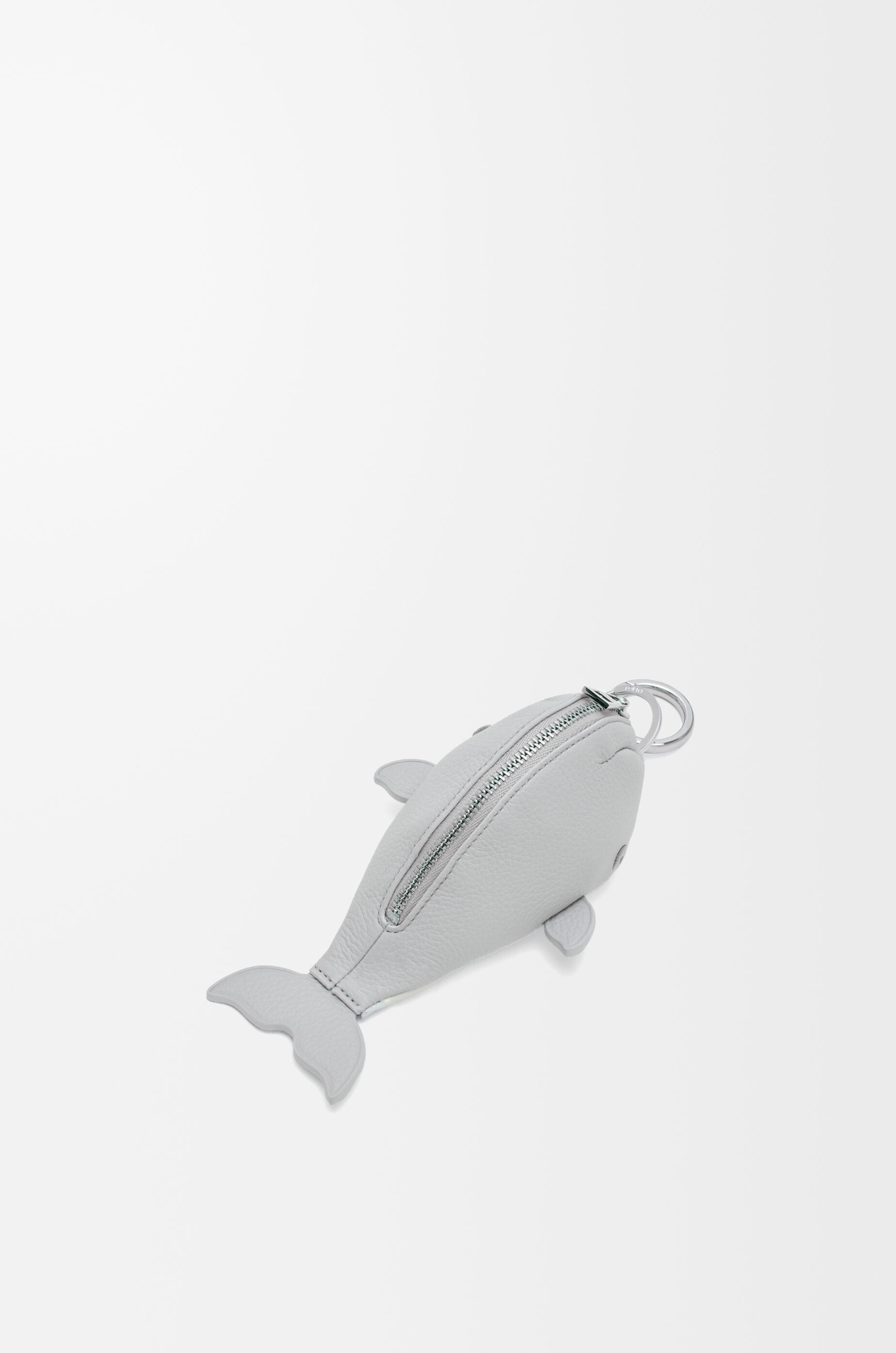 Whale coin purse charm in classic calfskin Slate Grey - LOEWE