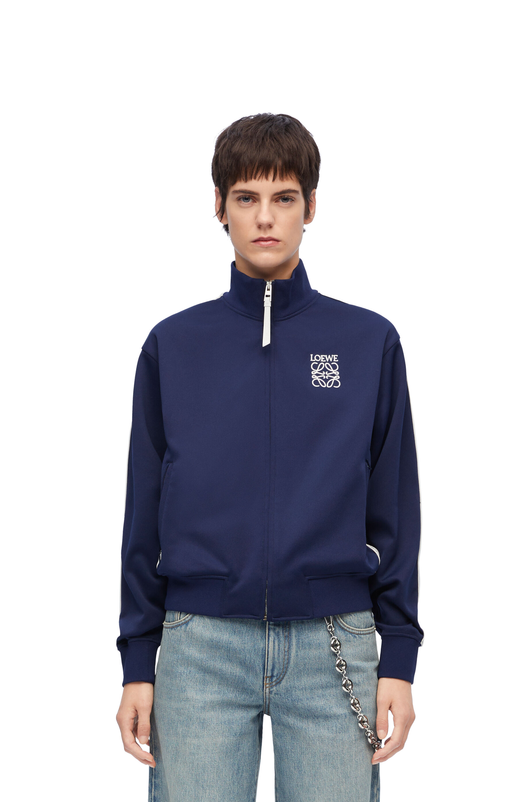 Tracksuit jacket in technical jersey Marine - LOEWE