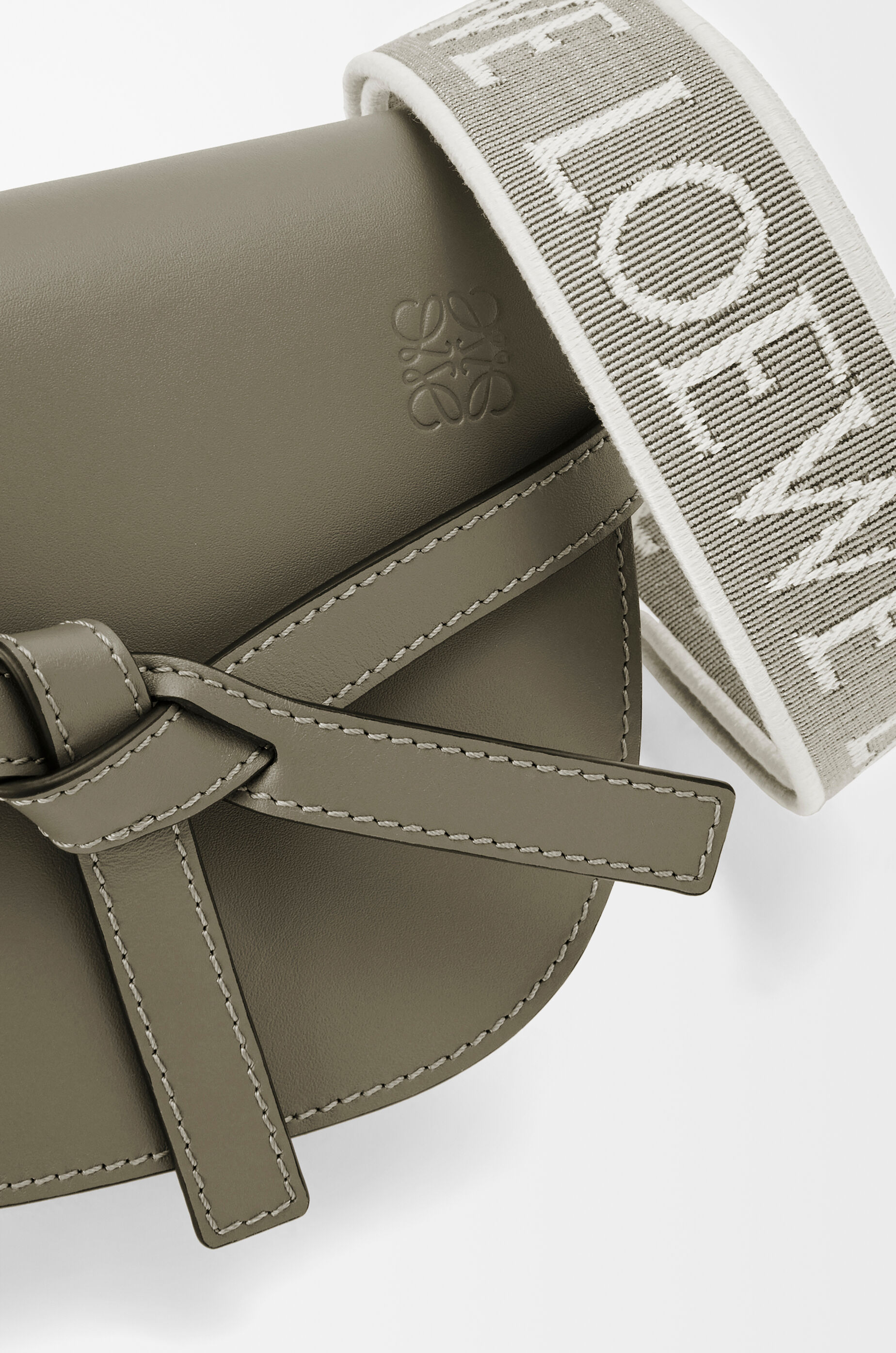 Mini Gate Dual bag in soft calfskin and jacquard Autumn Green - LOEWE