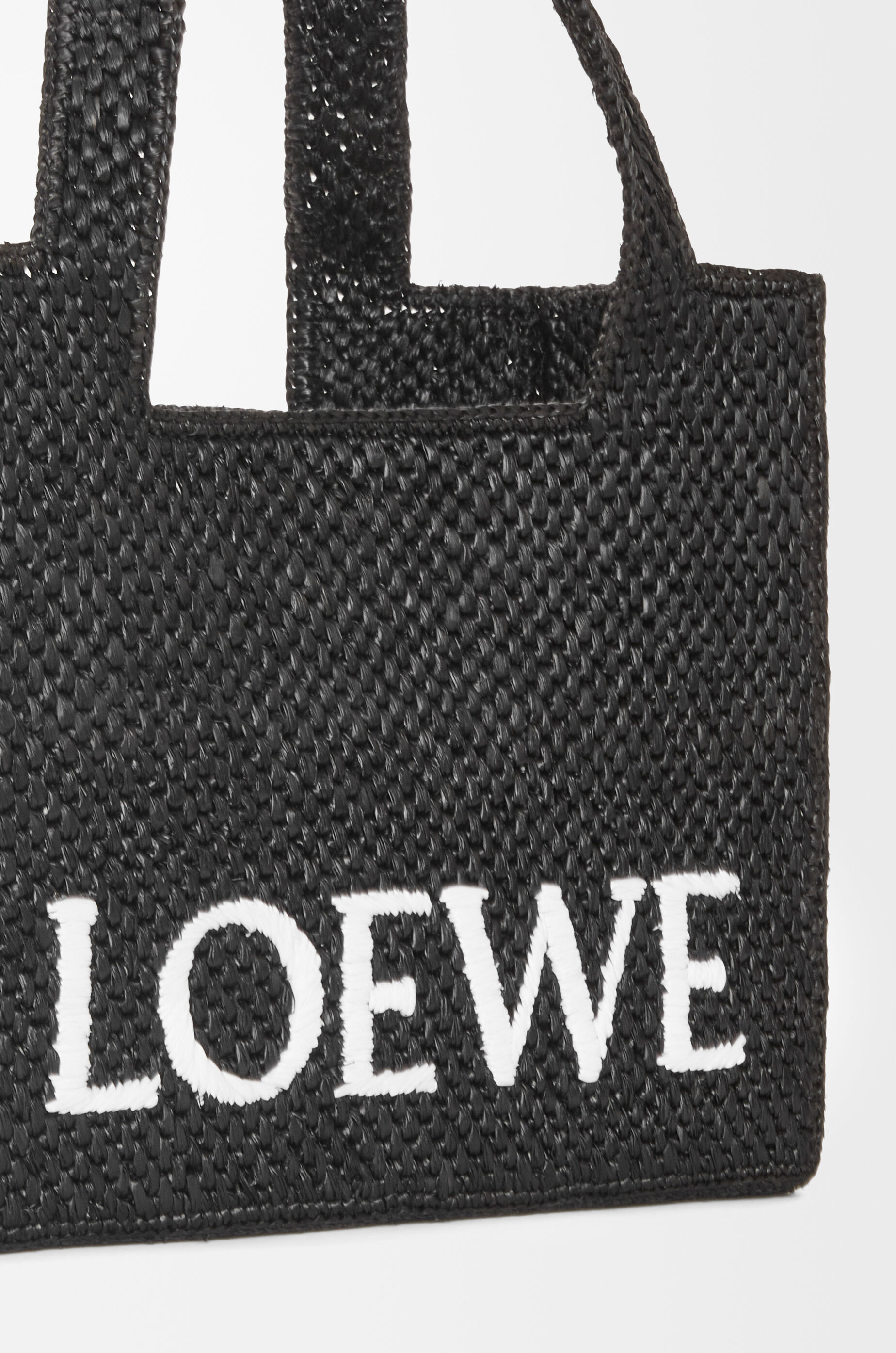 Bolso LOEWE Font Tote mediano en rafia Negro - LOEWE
