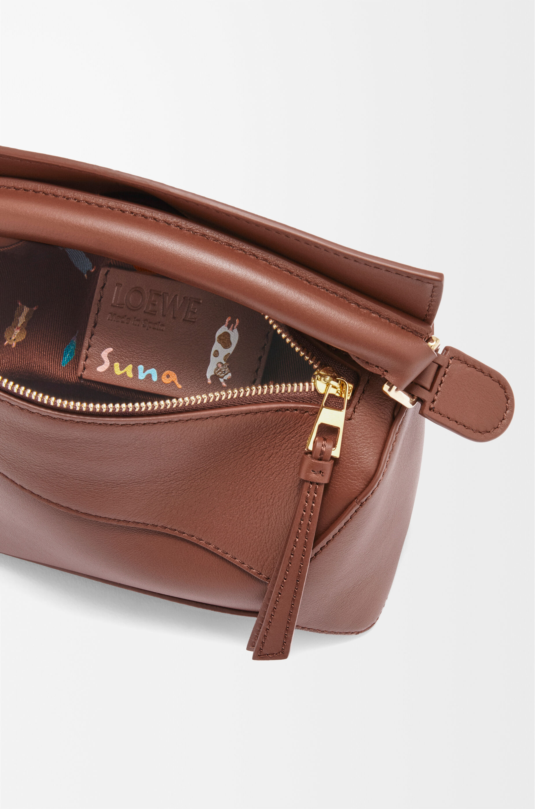 Hamster mini Puzzle bag in nappa calfskin Havana - LOEWE