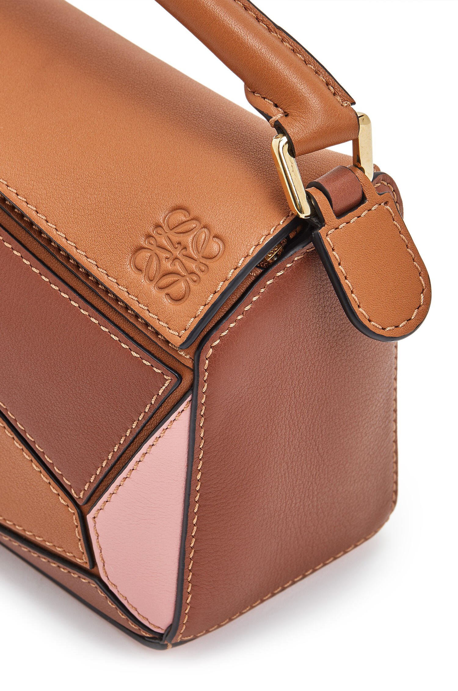 Mini Puzzle Bag In Classic Calfskin Tan Medium Pink LOEWE mini-puzzle-bag-in-classic-calfskin-tan-medium-pink-loewe