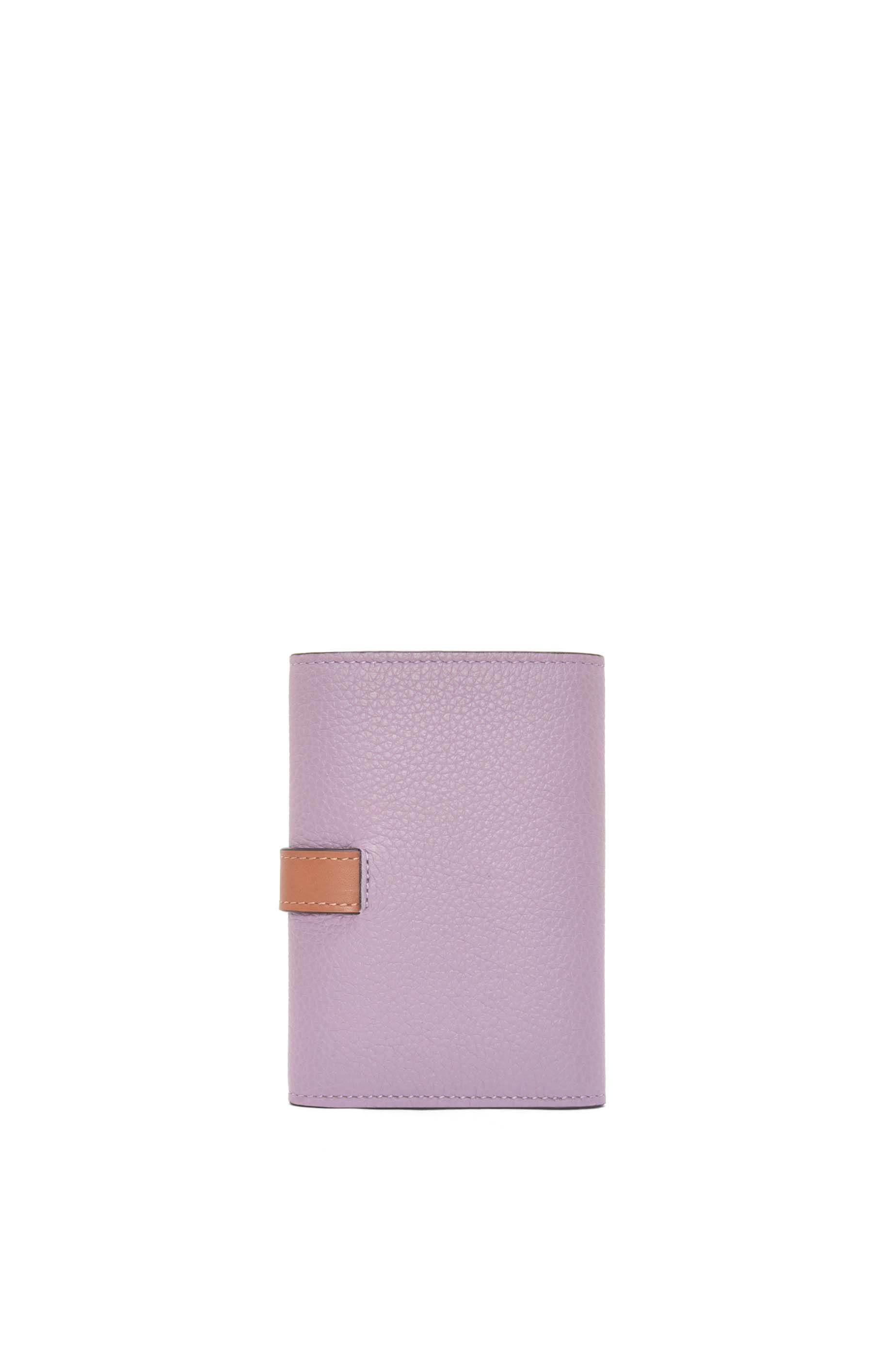 Small vertical wallet in soft grained calfskin Dirty Mauve/Tan - LOEWE