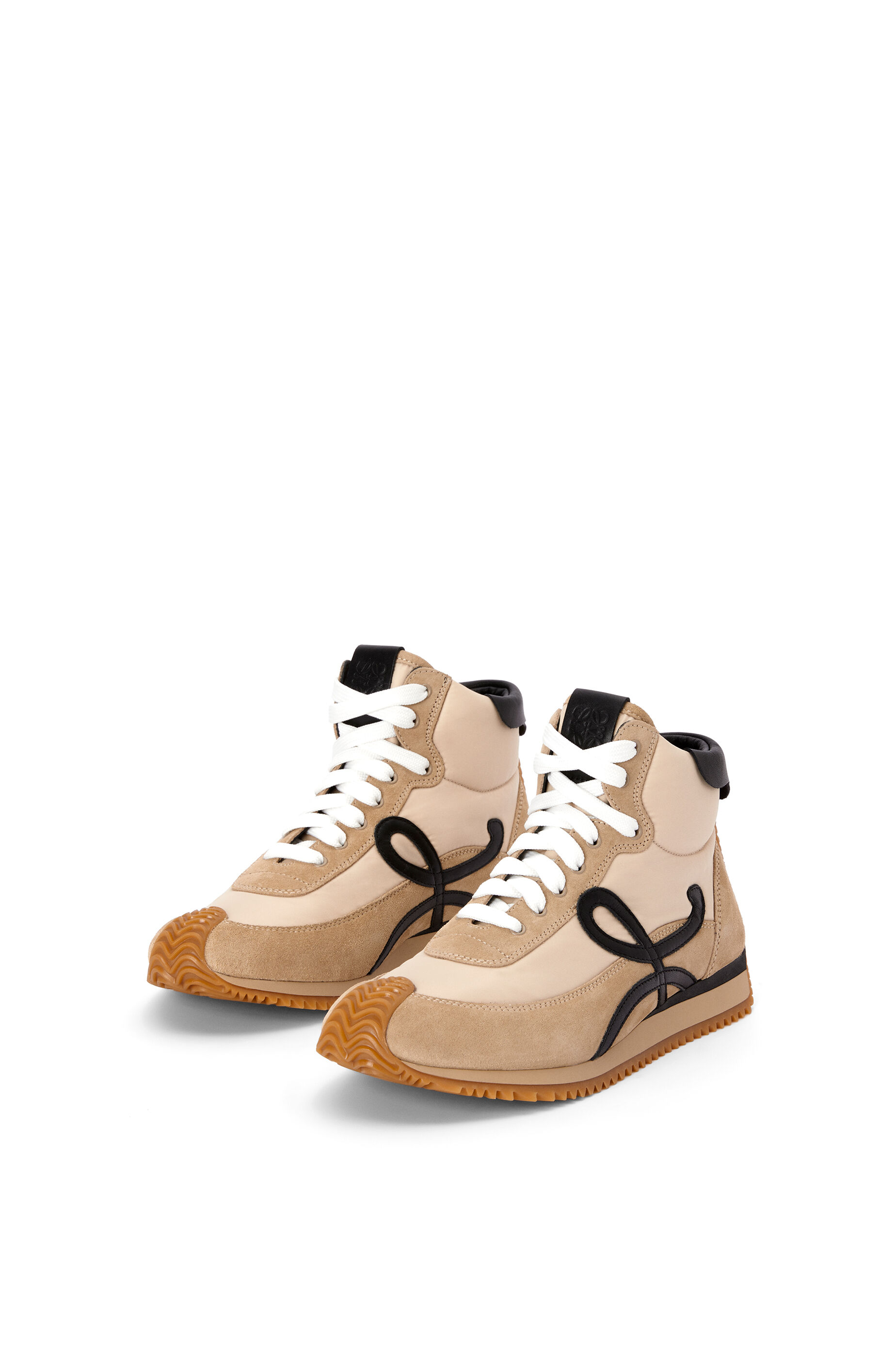 High top flow runner in nylon and suede Gold/Black - LOEWE