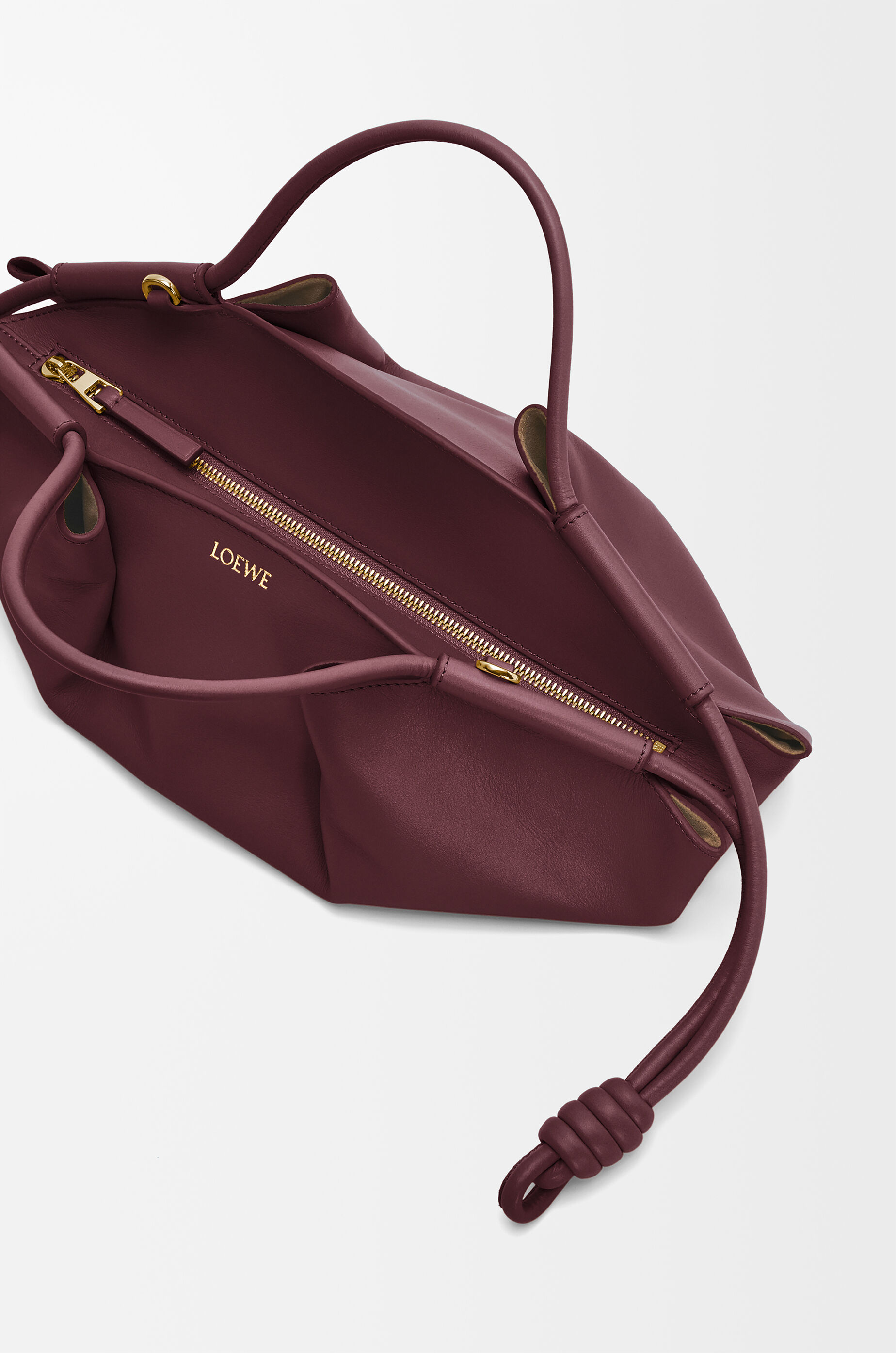 Small Paseo bag in shiny nappa calfskin Burgundy - LOEWE