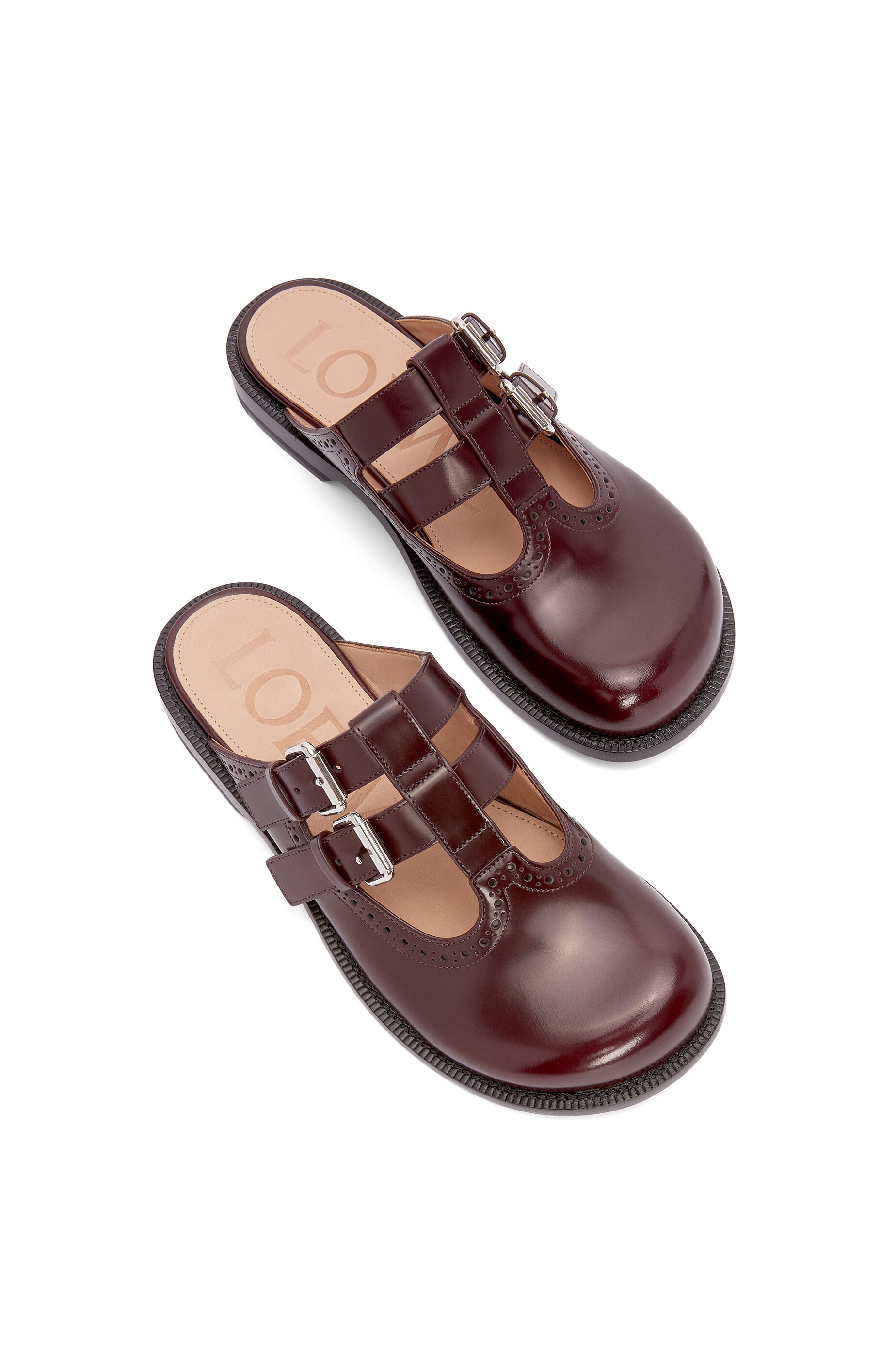 Campo Mary Jane mule in calfskin Burgundy - LOEWE