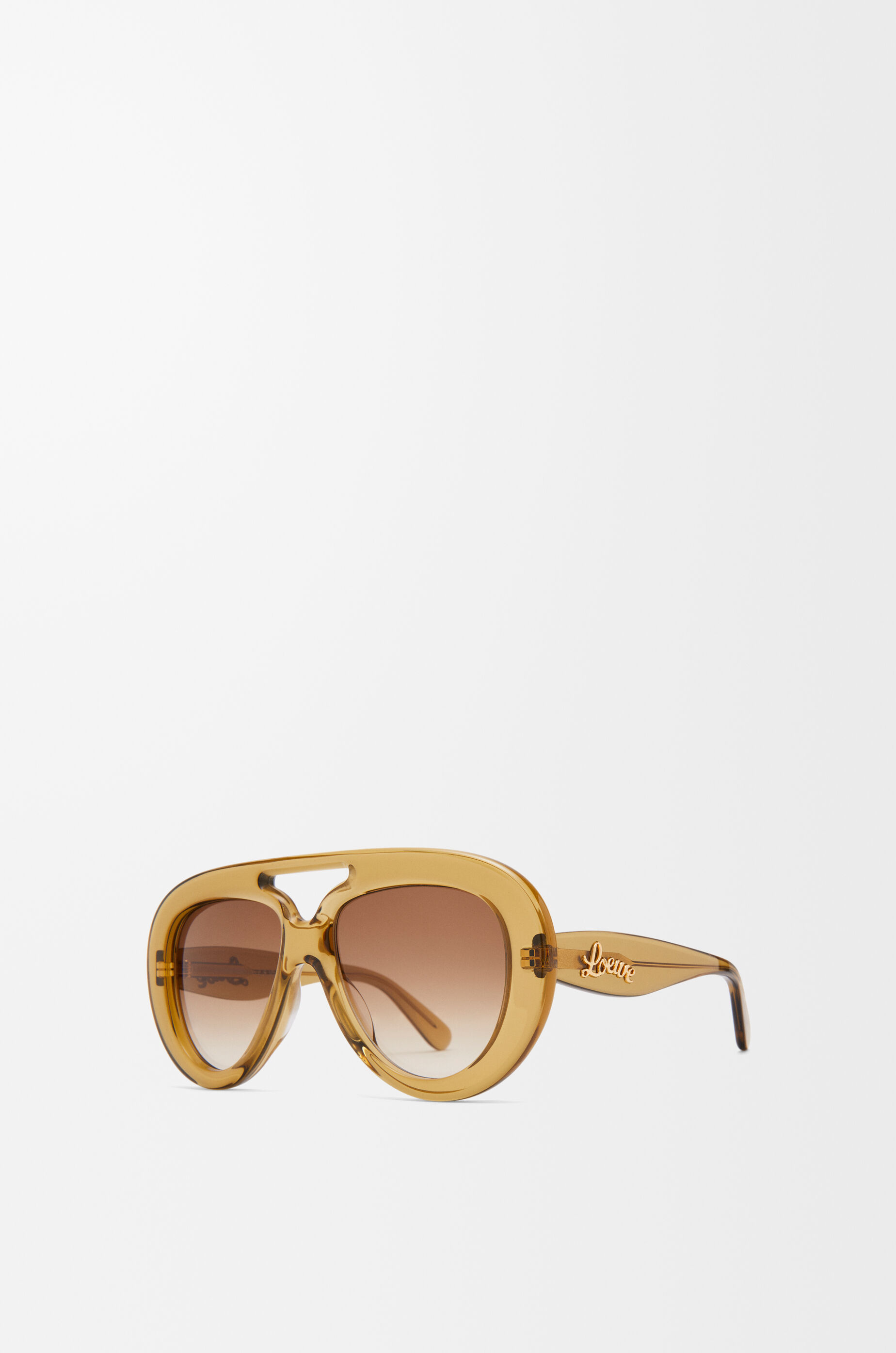 Round Spoiler Aviator sunglasses Transparent Olive - LOEWE