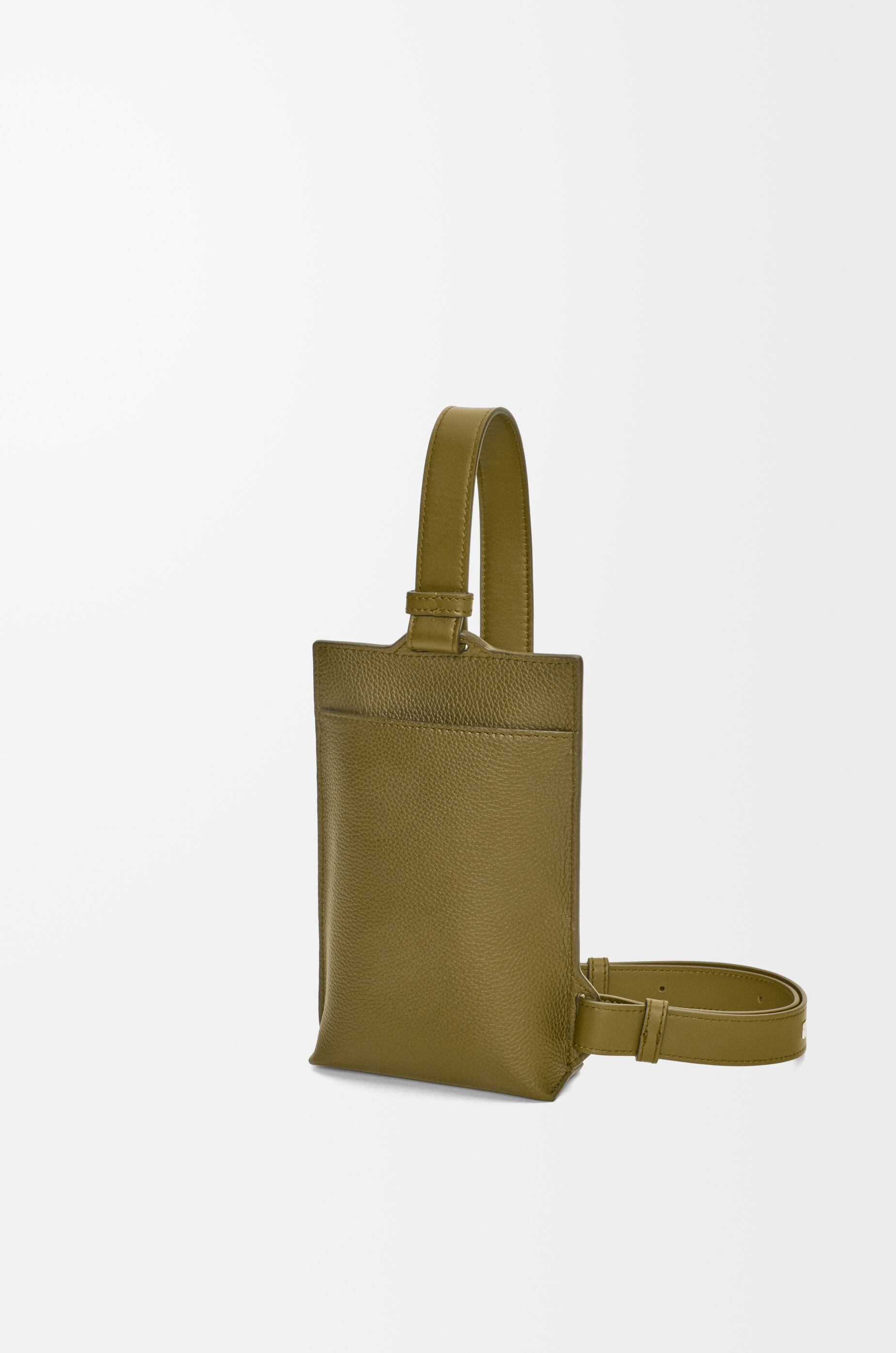 Vertical T Pocket in soft grained calfskin Olive - LOEWE