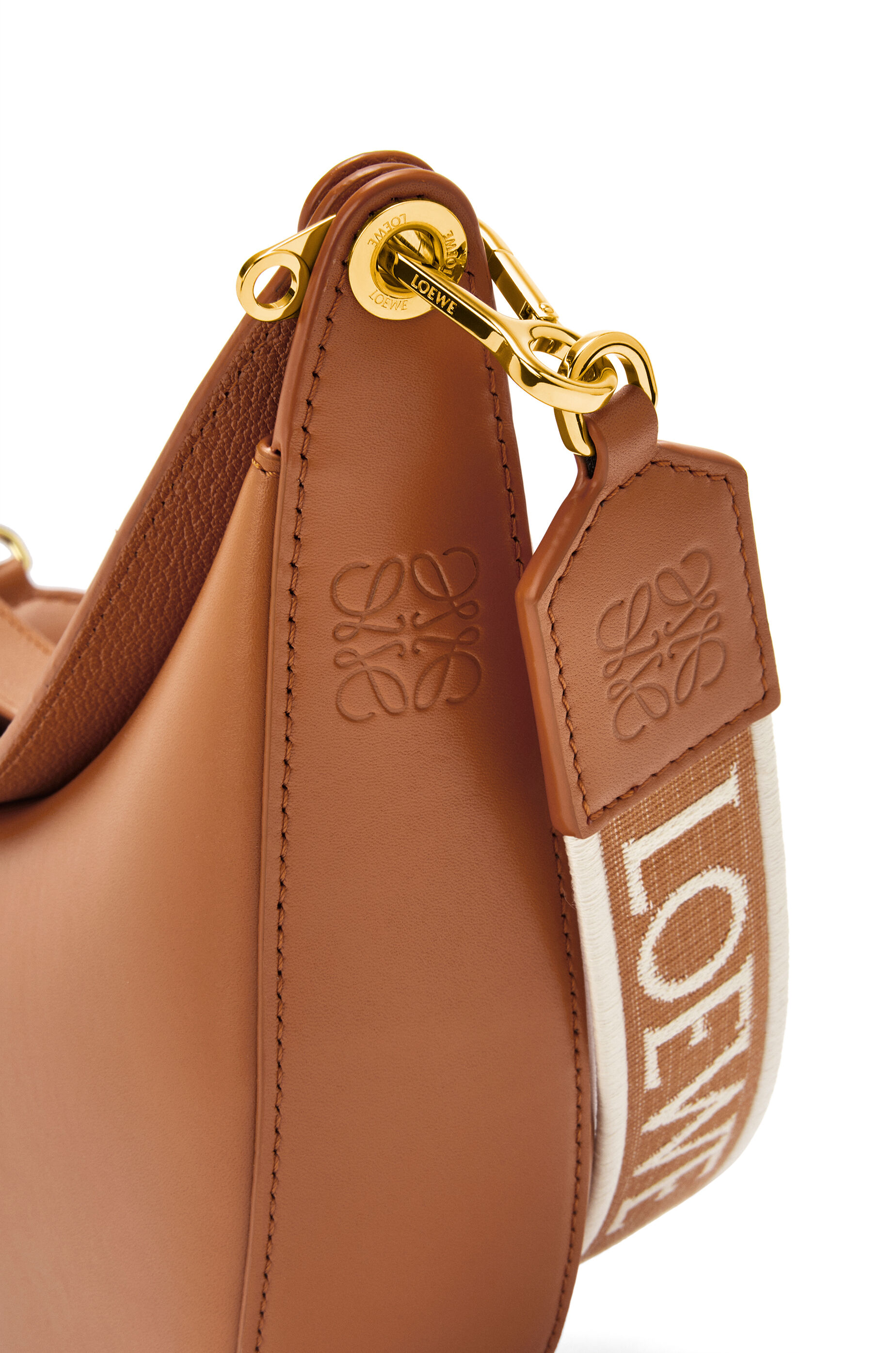 Small LOEWE Luna bag in satin calfskin and jacquard Pecan - LOEWE