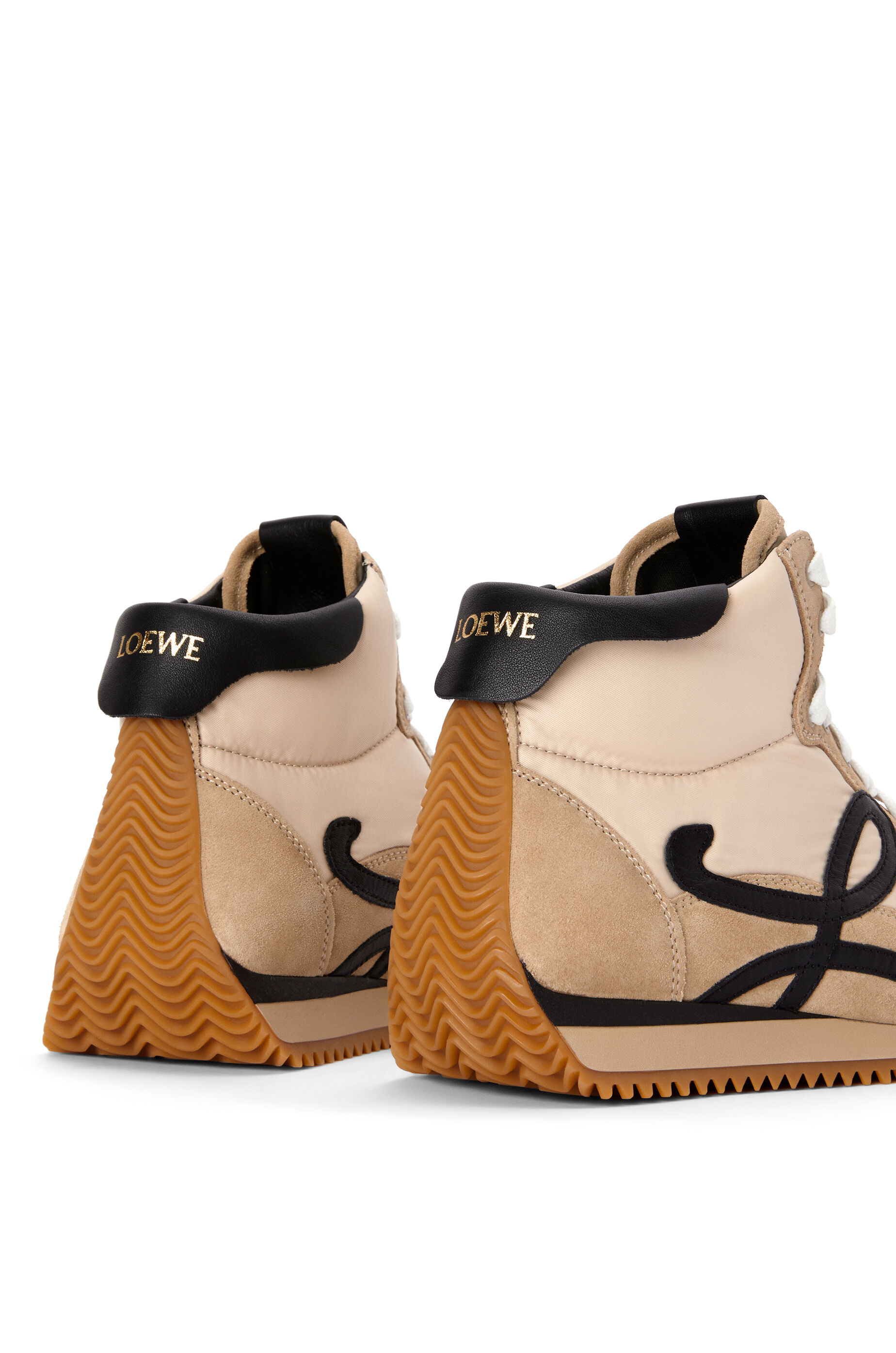 High top flow runner in nylon and suede Gold/Black - LOEWE