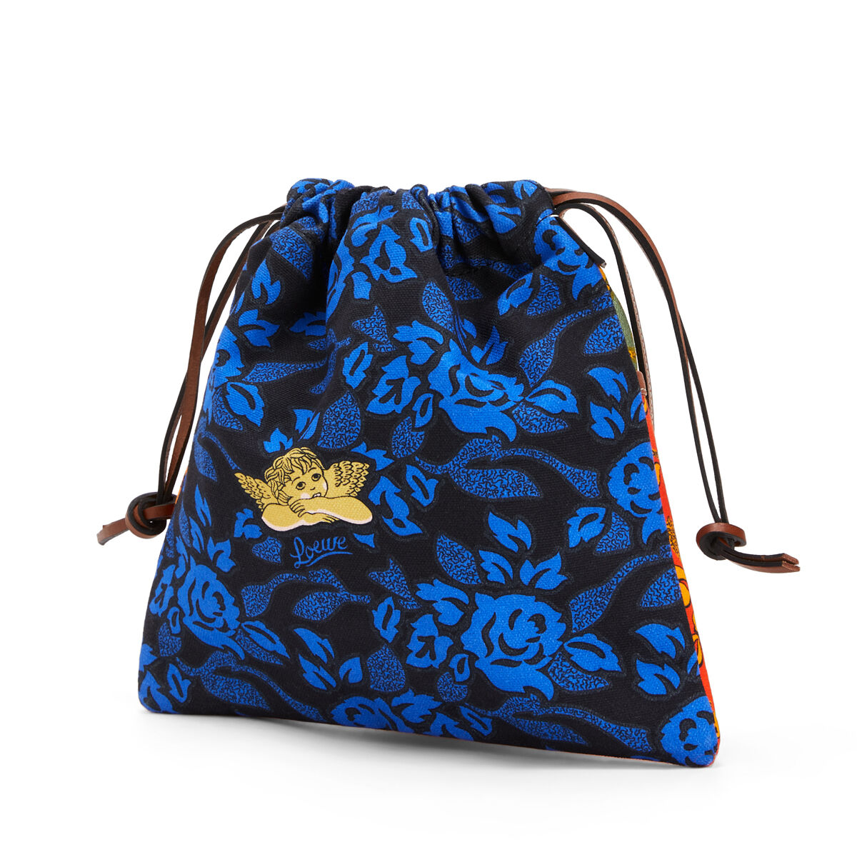 Paula's Small Drawstring Pouch Orange/Green - LOEWE