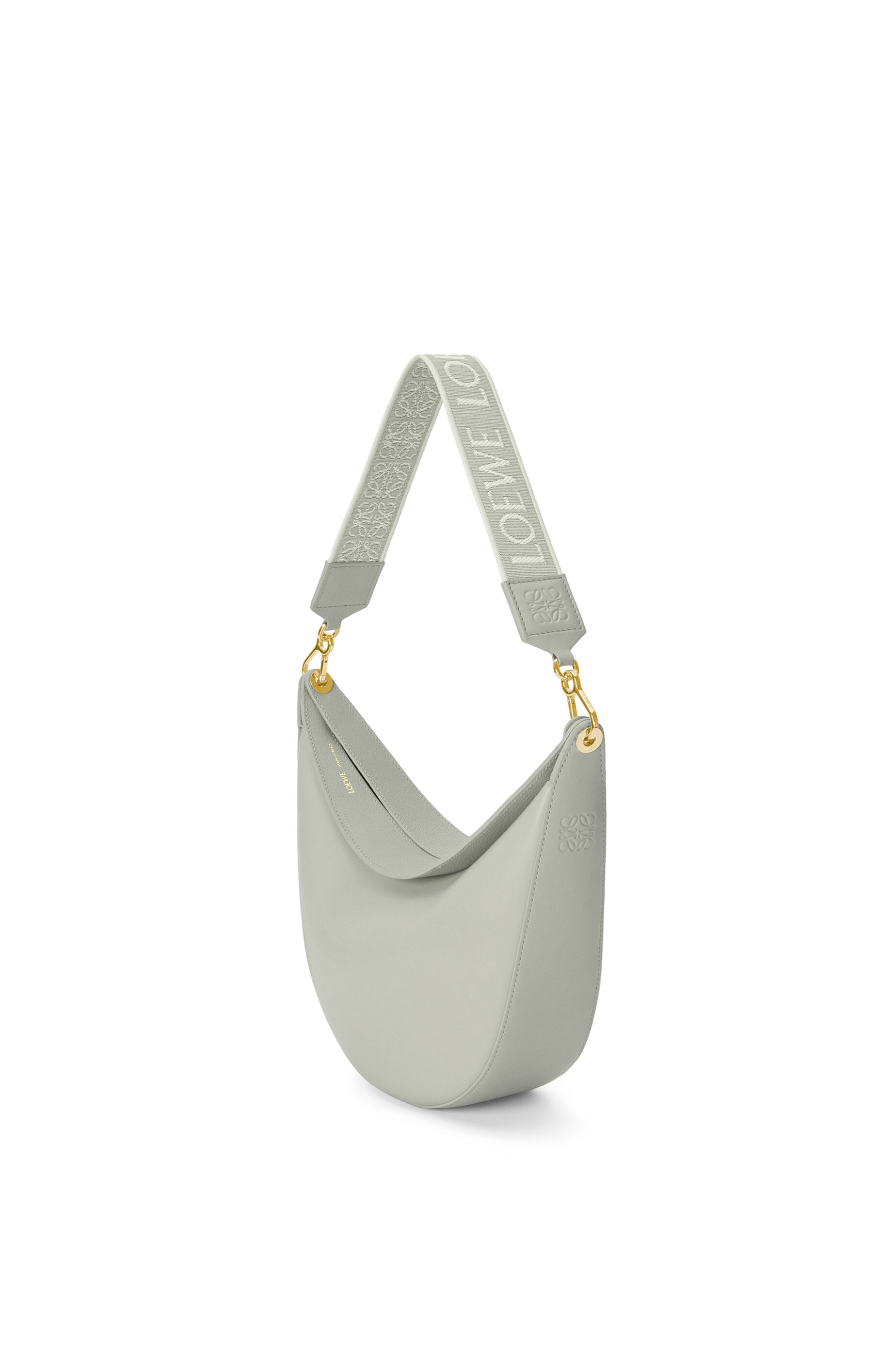 LOEWE Luna bag in satin calfskin and jacquard Ash Grey - LOEWE
