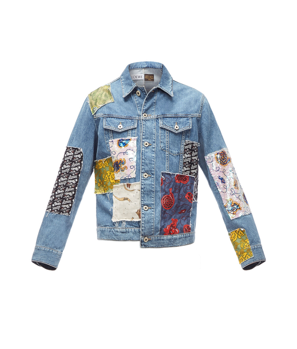 Paula Patchwork Denim Jacket Indigo/Multicolour - LOEWE