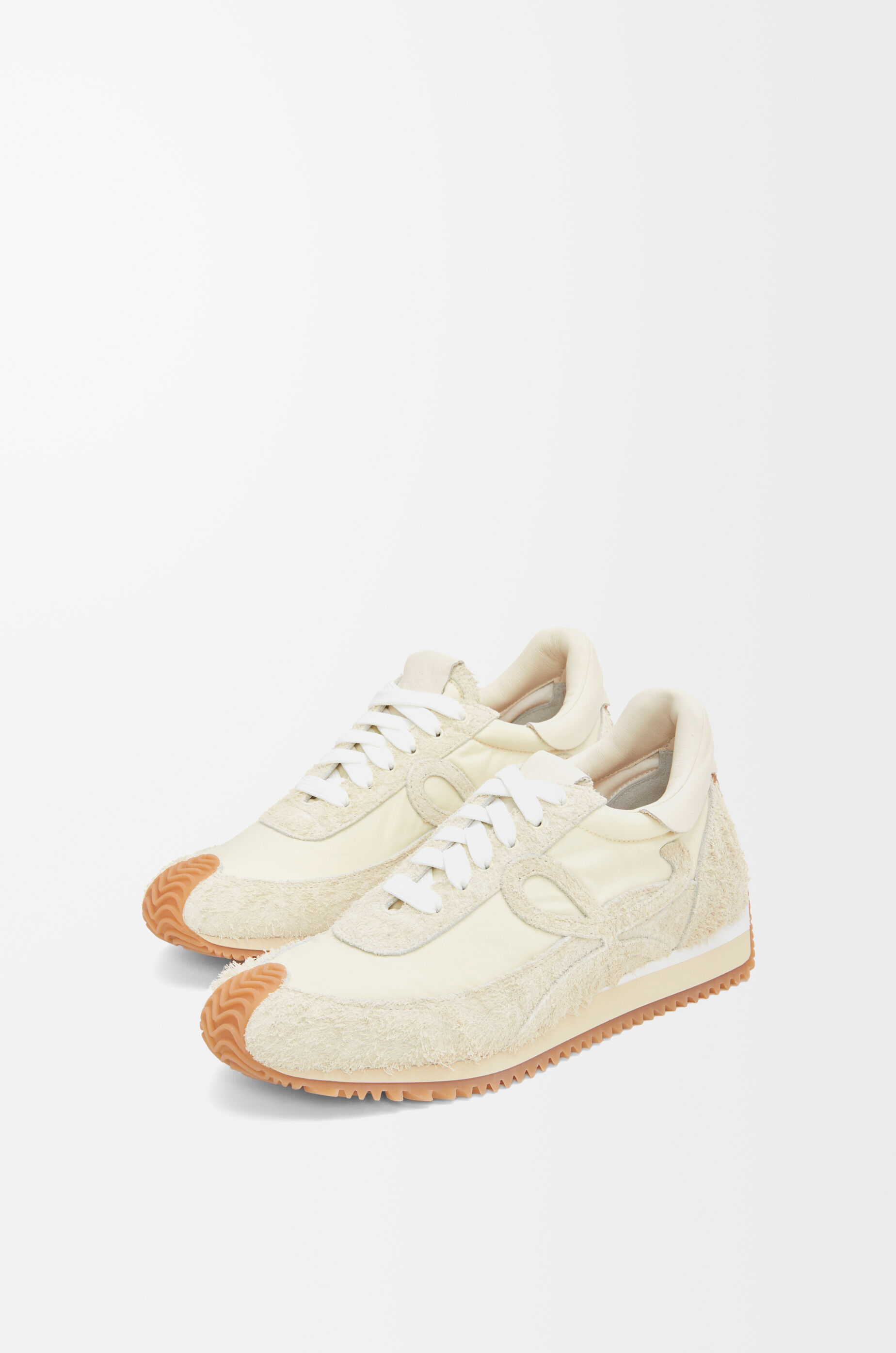Flow Runner in nylon and brushed suede Canvas/Soft White - LOEWE