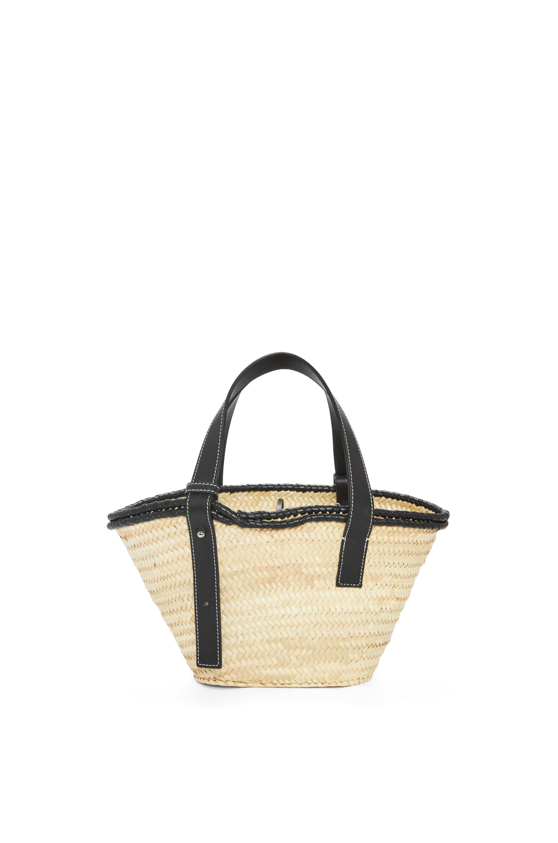Bolso capazo Inlay pequeño en hoja de palma y piel & charm Lime - LOEWE
