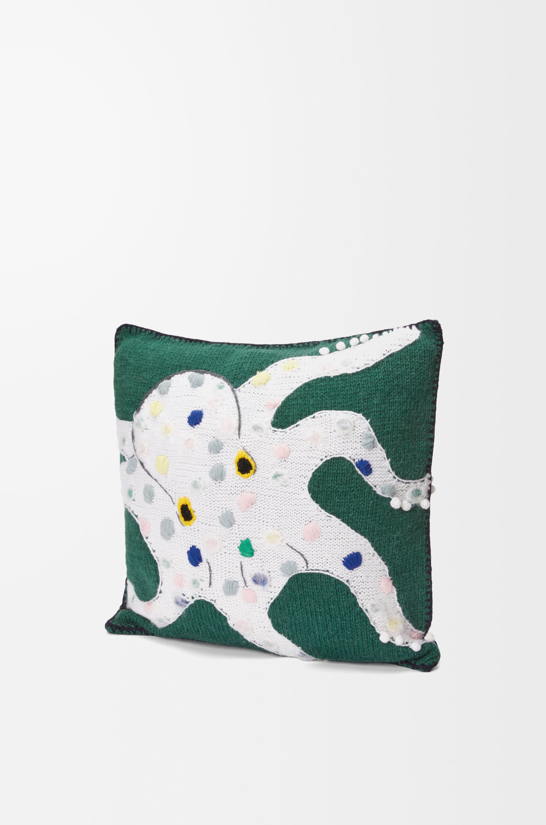 Cojín Octopus en lana Verde Oscuro/Multicolor - LOEWE