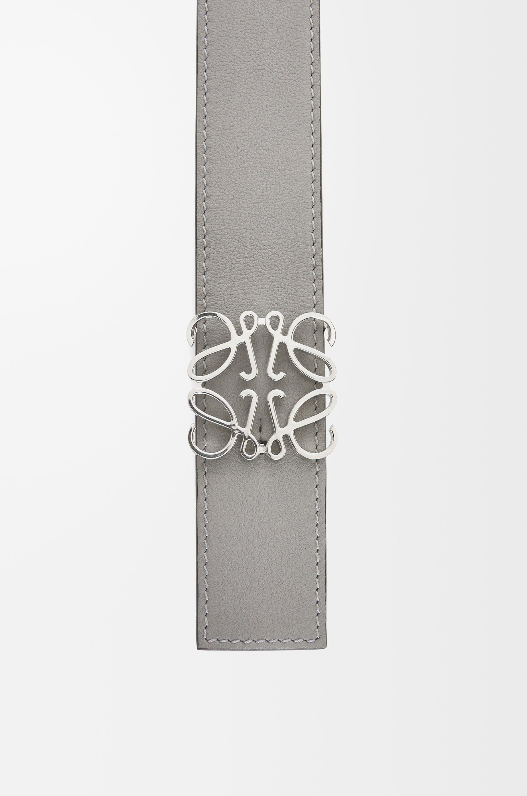 Reversible Anagram belt in smooth calfskin Asphalt Grey/Black/Palladium ...