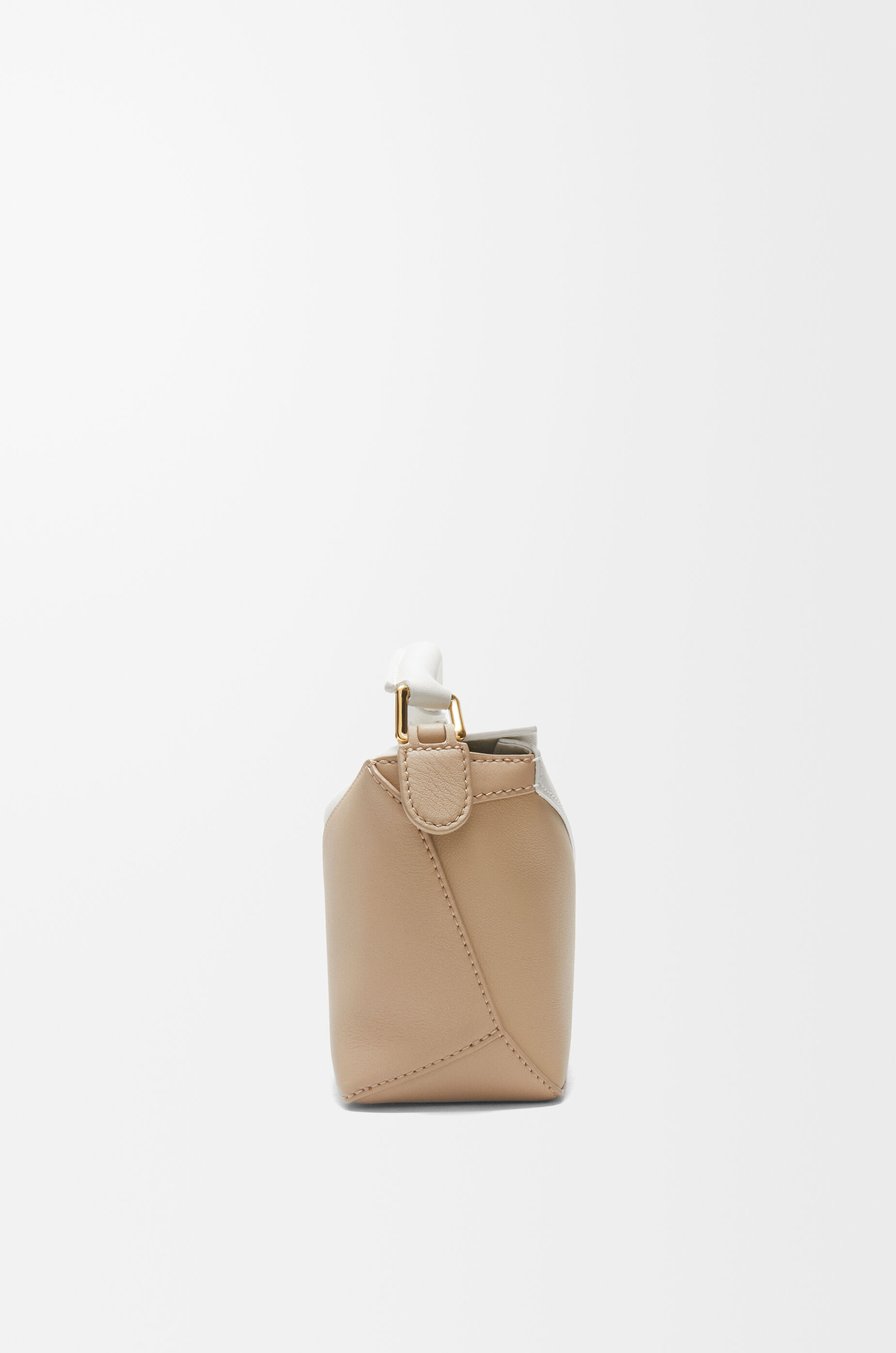 Mini Puzzle bag in classic calfskin Soft White/Paper Craft - LOEWE
