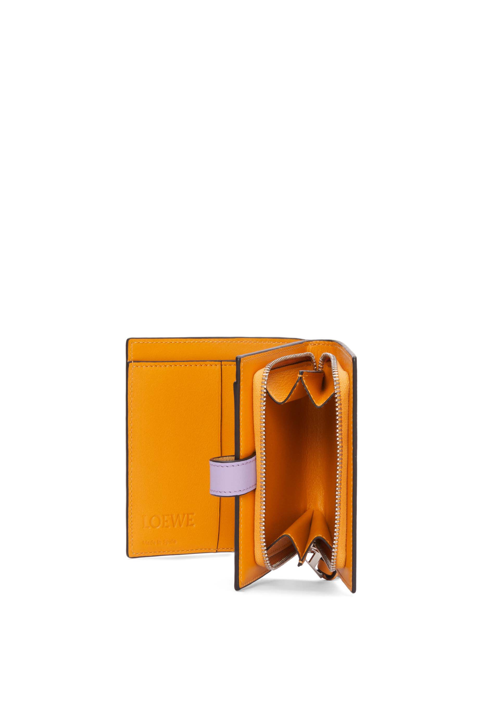 Compact zip wallet in soft grained calfskin Dark Butter/Mauve - LOEWE