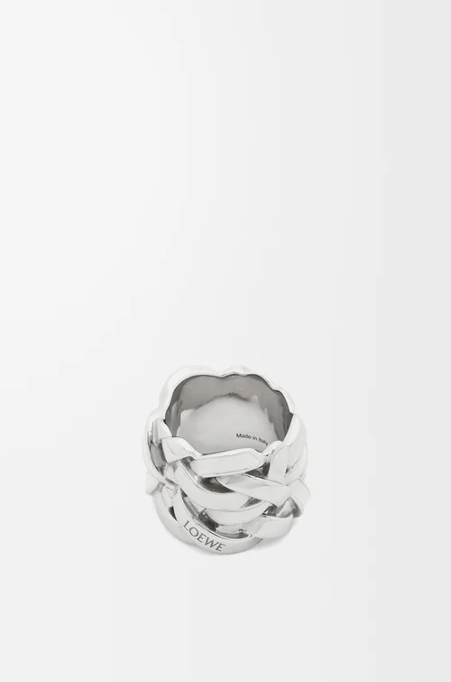 Nest ring in sterling silver and enamel Silver/White - LOEWE