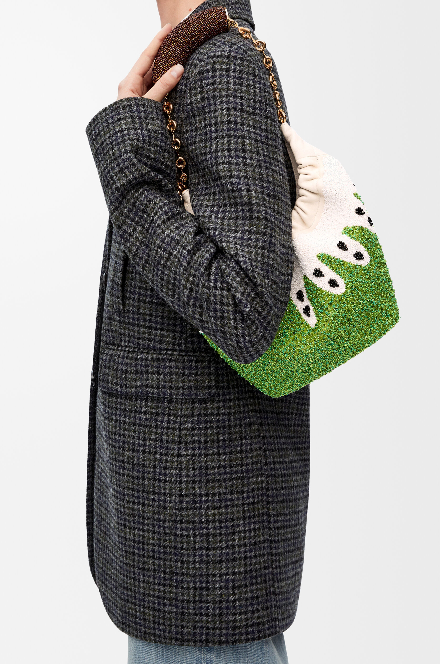 Mini Squeeze bag in beaded leather Green - LOEWE