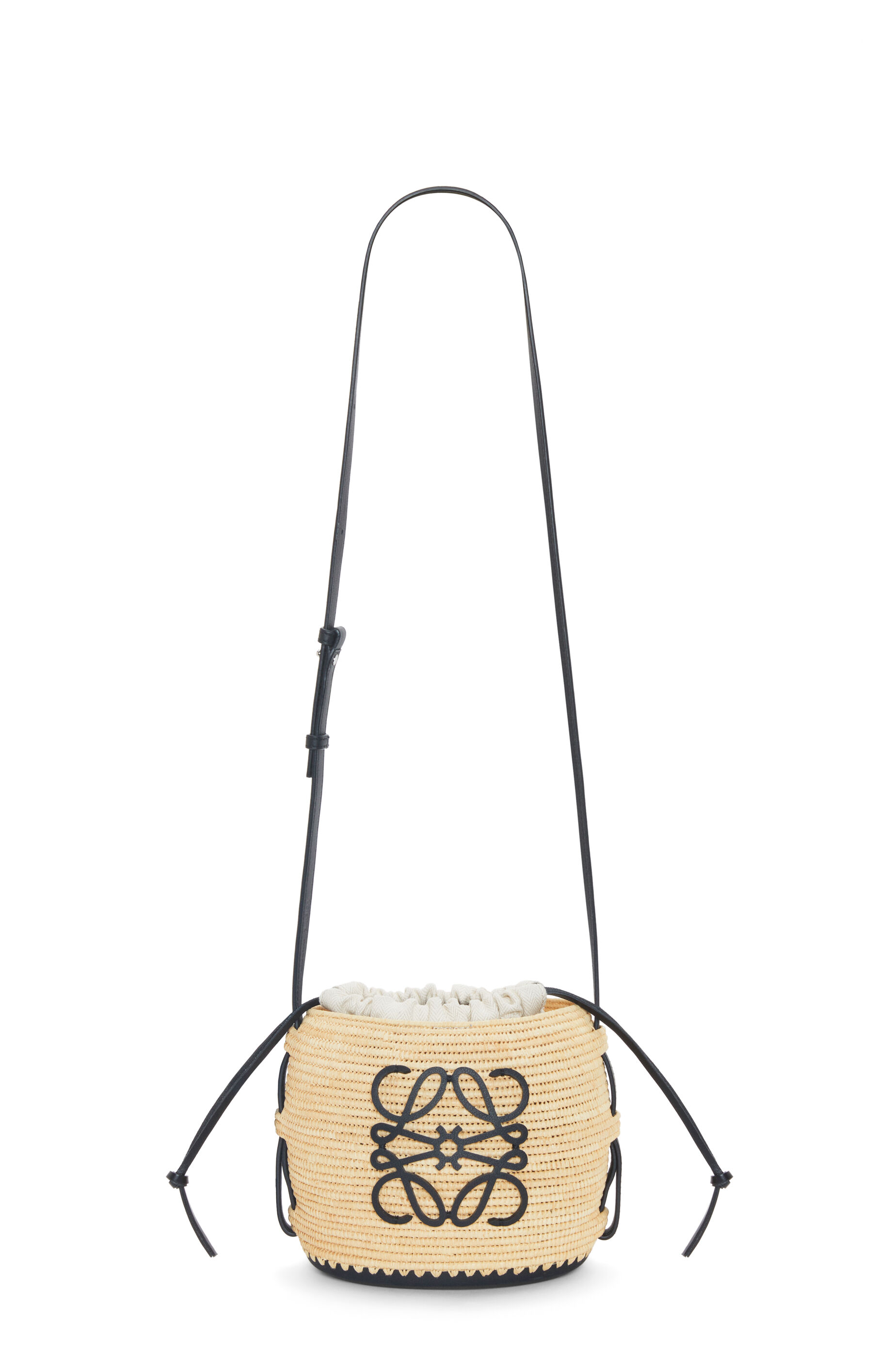 Bolso Beehive en rafia Natural/Negro - LOEWE