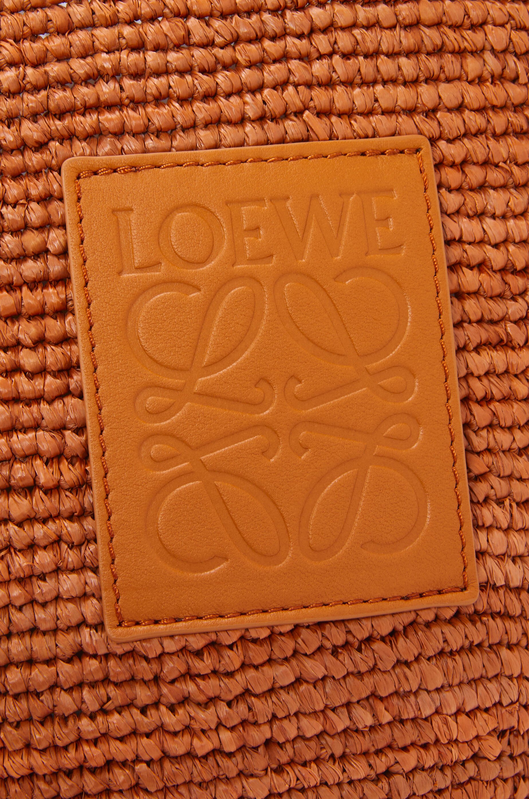 Mini Slit bag in raffia and calfskin Honey Gold - LOEWE