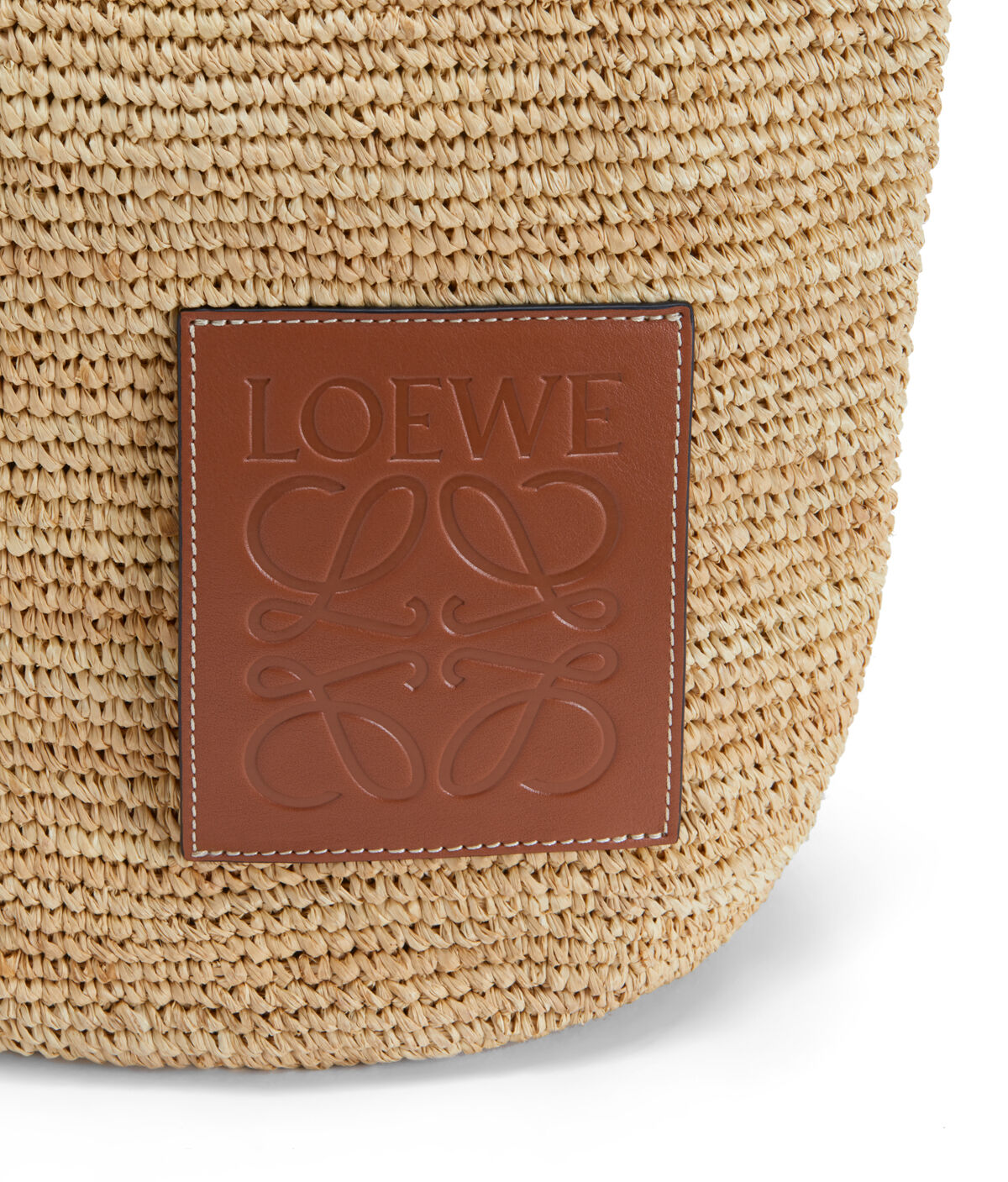 Slit Bag In Raffia And Calfskin Natural - LOEWE