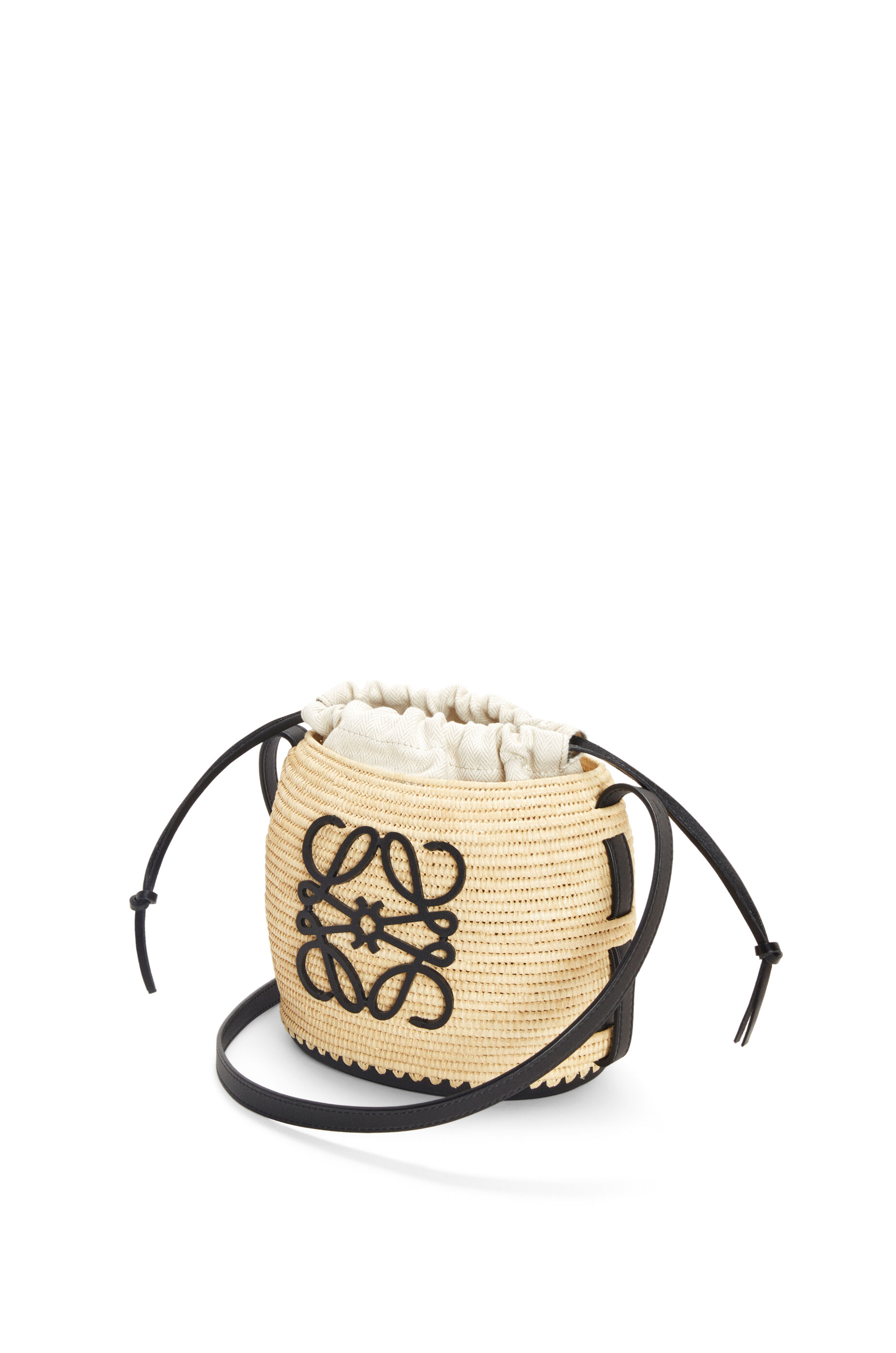 Bolso Beehive en rafia Natural/Negro - LOEWE