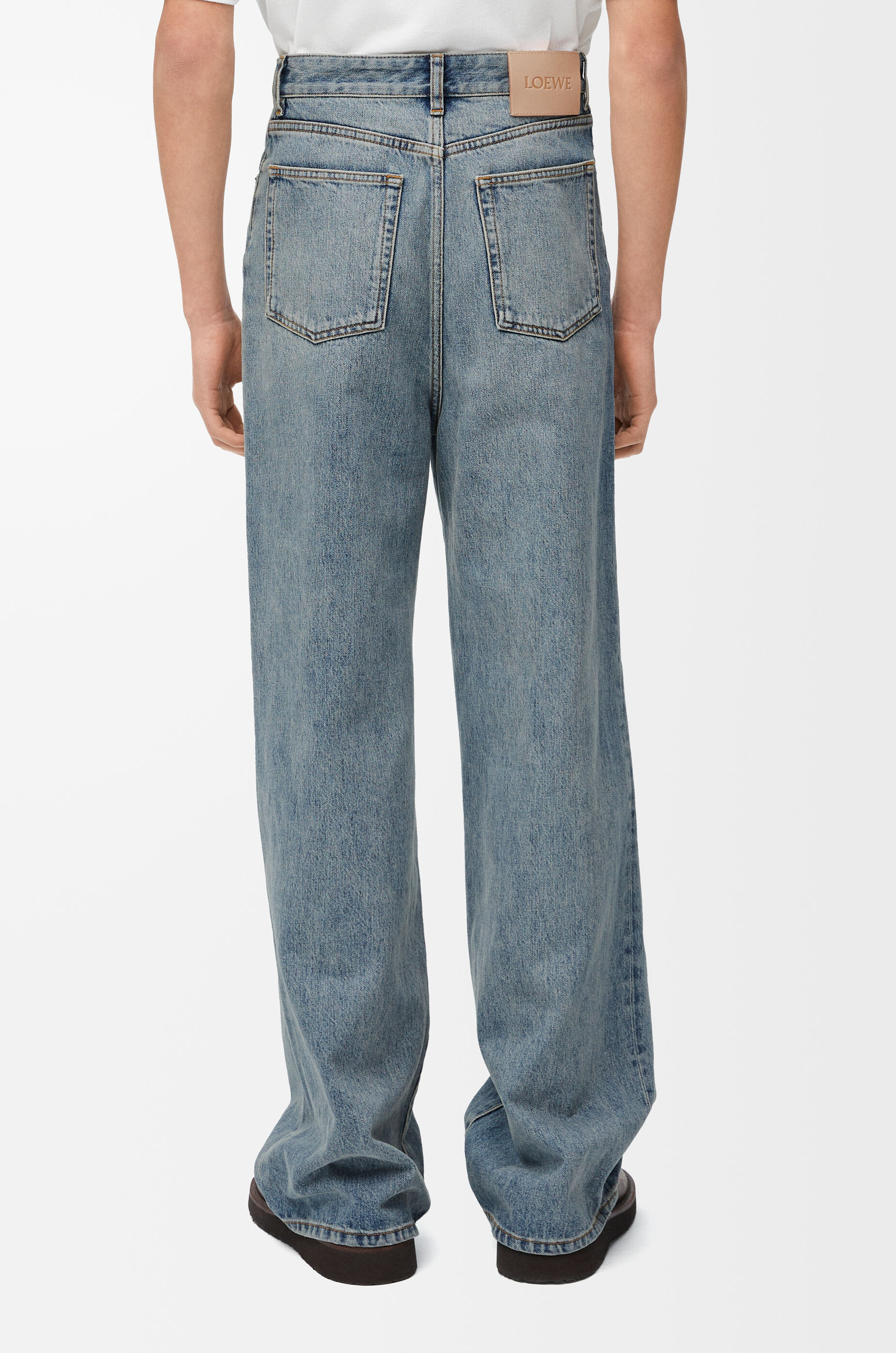 Wide leg jeans in denim Washed Denim - LOEWE