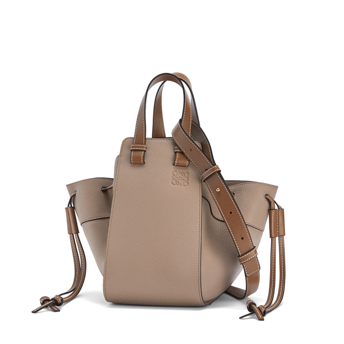 Hammock Drawstring Small Bag Sand/Mink Color - LOEWE