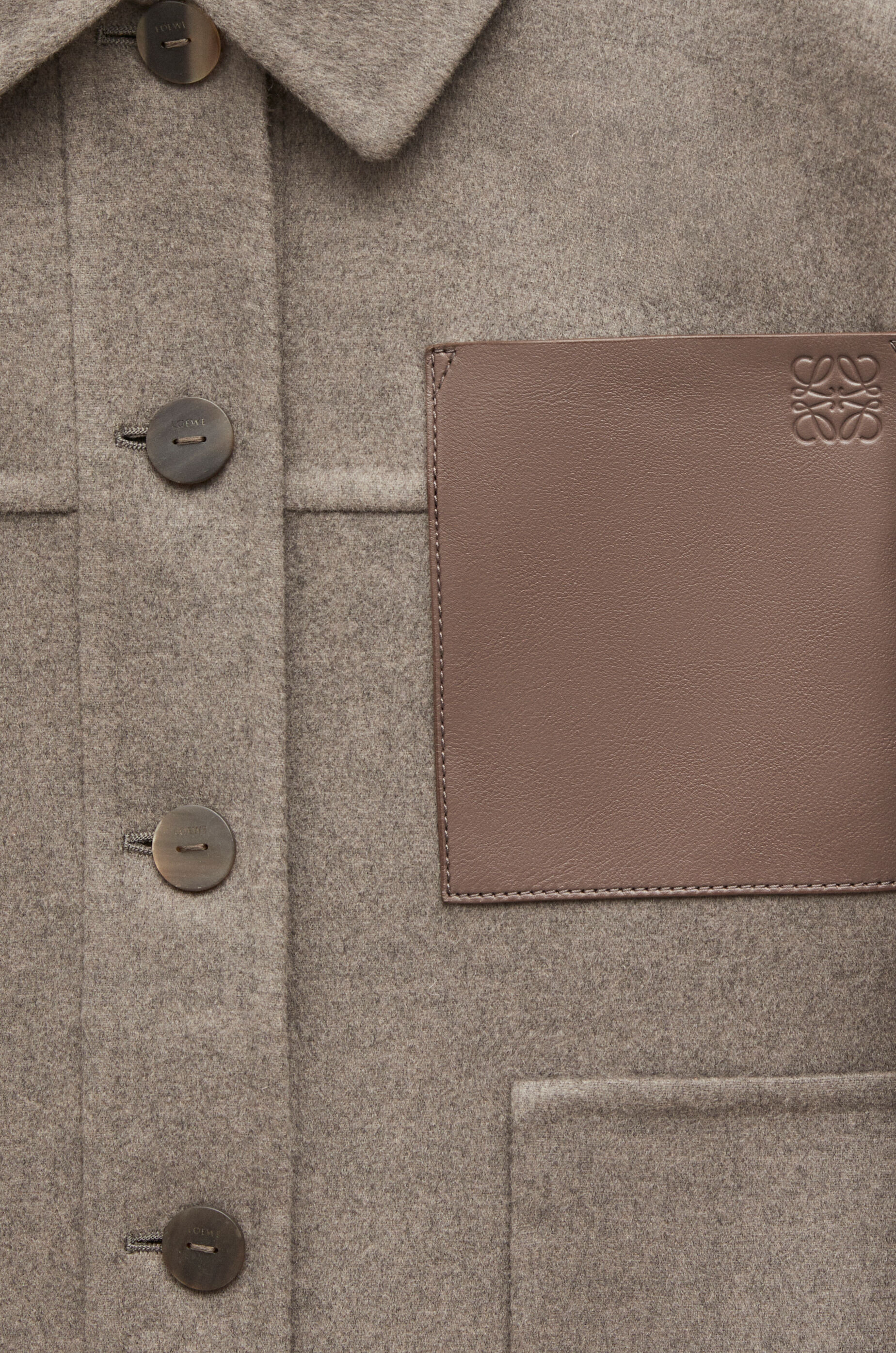 Workwear jacket in wool and cashmere Brown - LOEWE Workwear jacket in wool and cashmere Brown - LOEWE