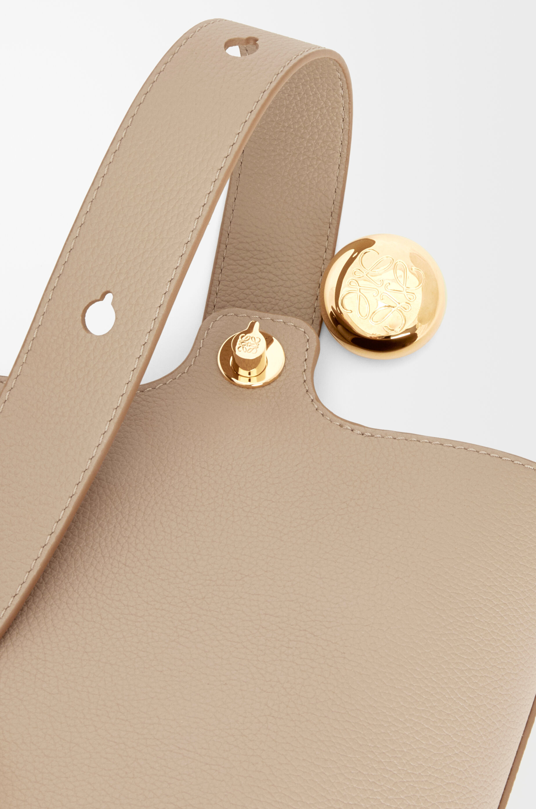 Mini Pebble Bucket bag in soft grained calfskin Sand - LOEWE