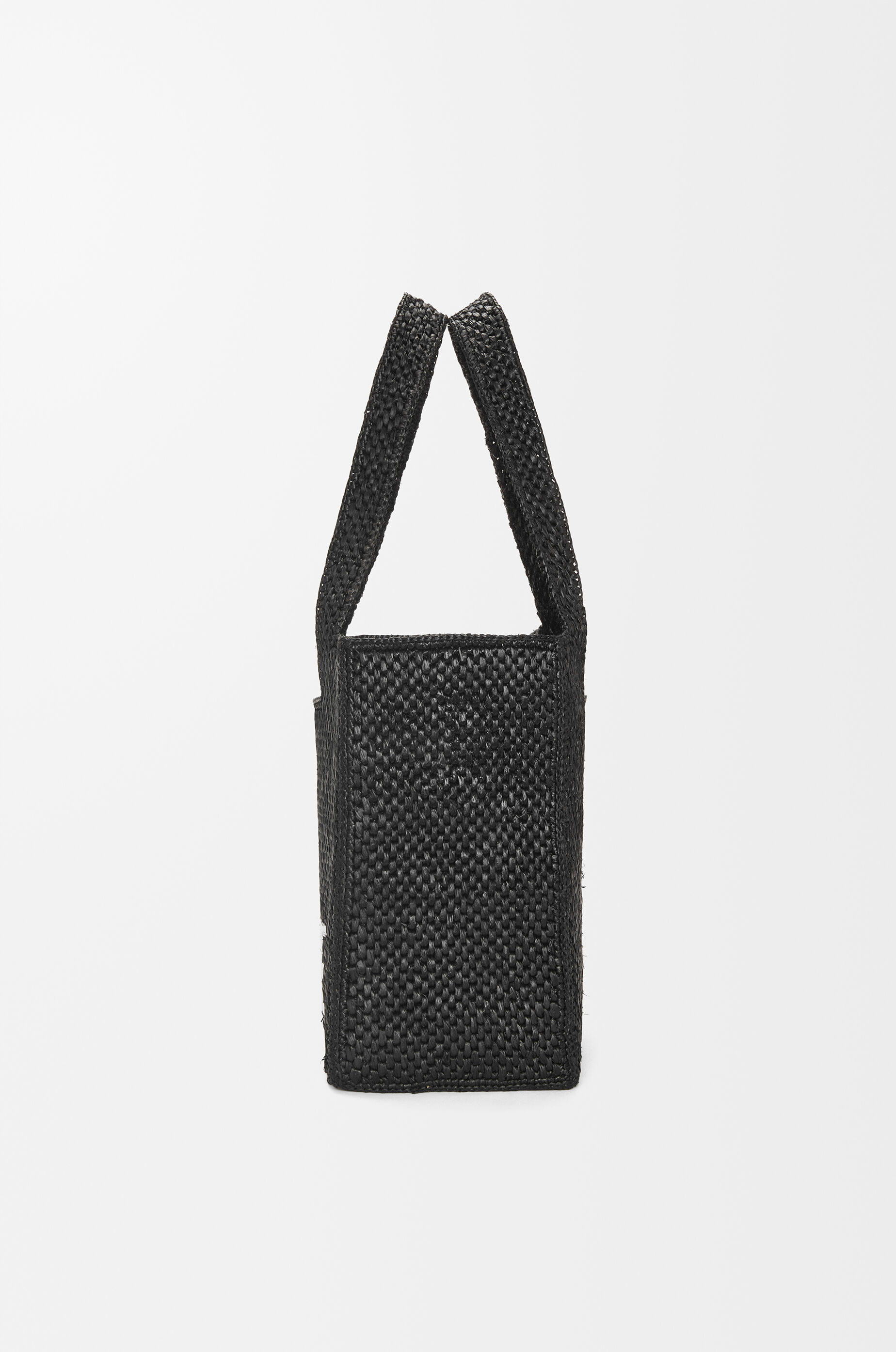 Medium LOEWE Font Tote in raffia Black - LOEWE
