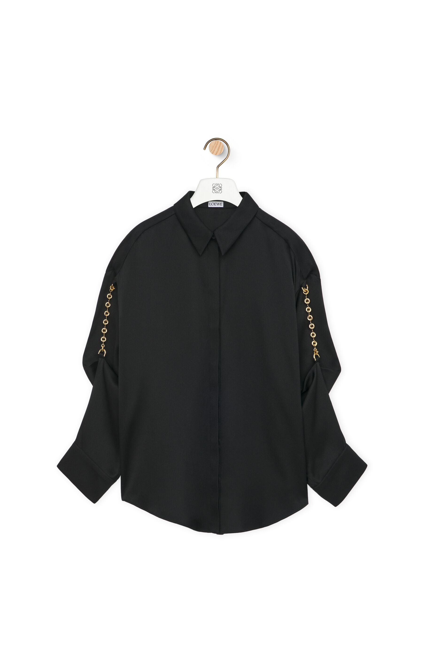 Chain shirt in silk Black - LOEWE