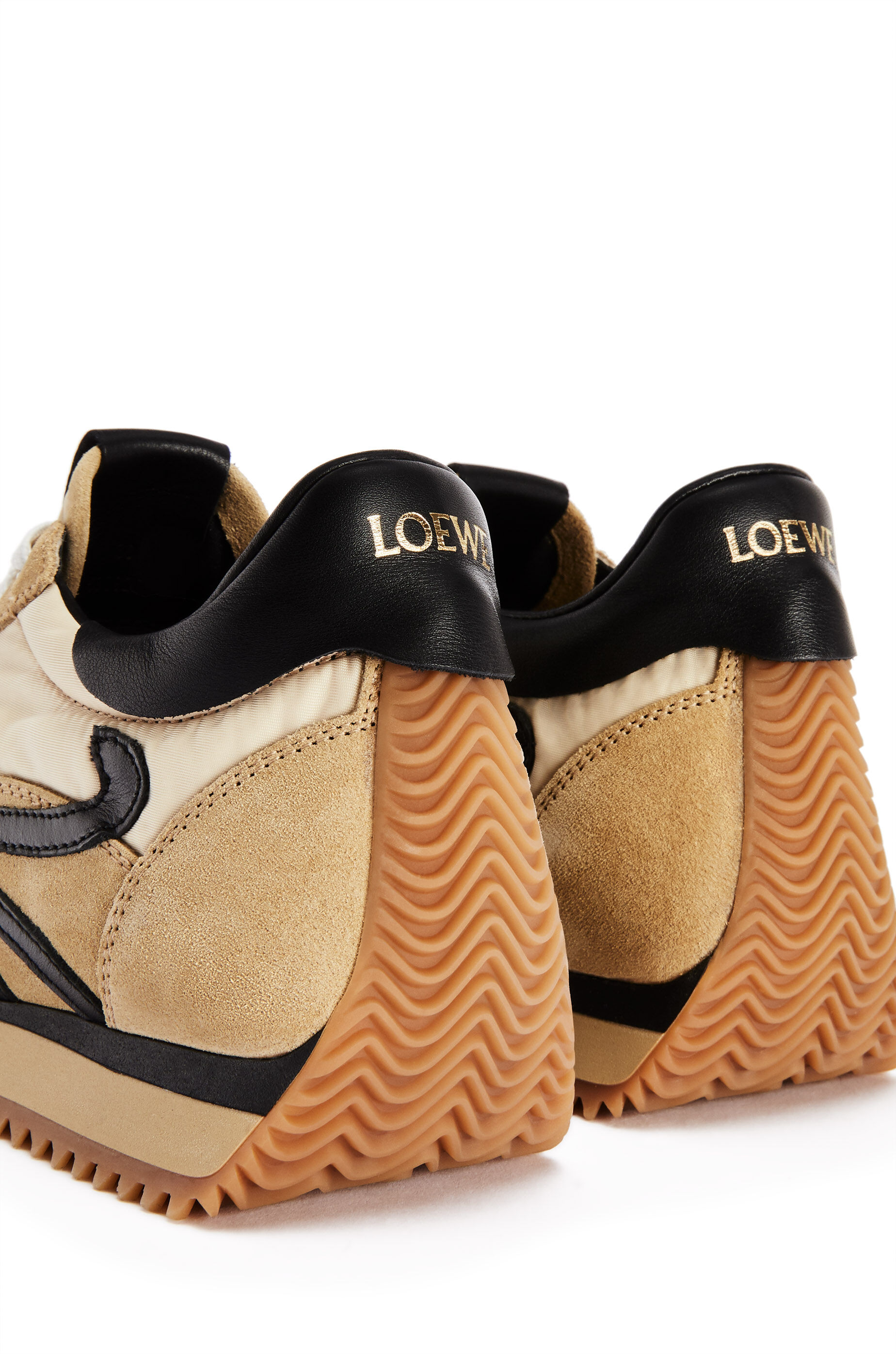 Flow Runner in nylon and suede Gold/Black - LOEWE