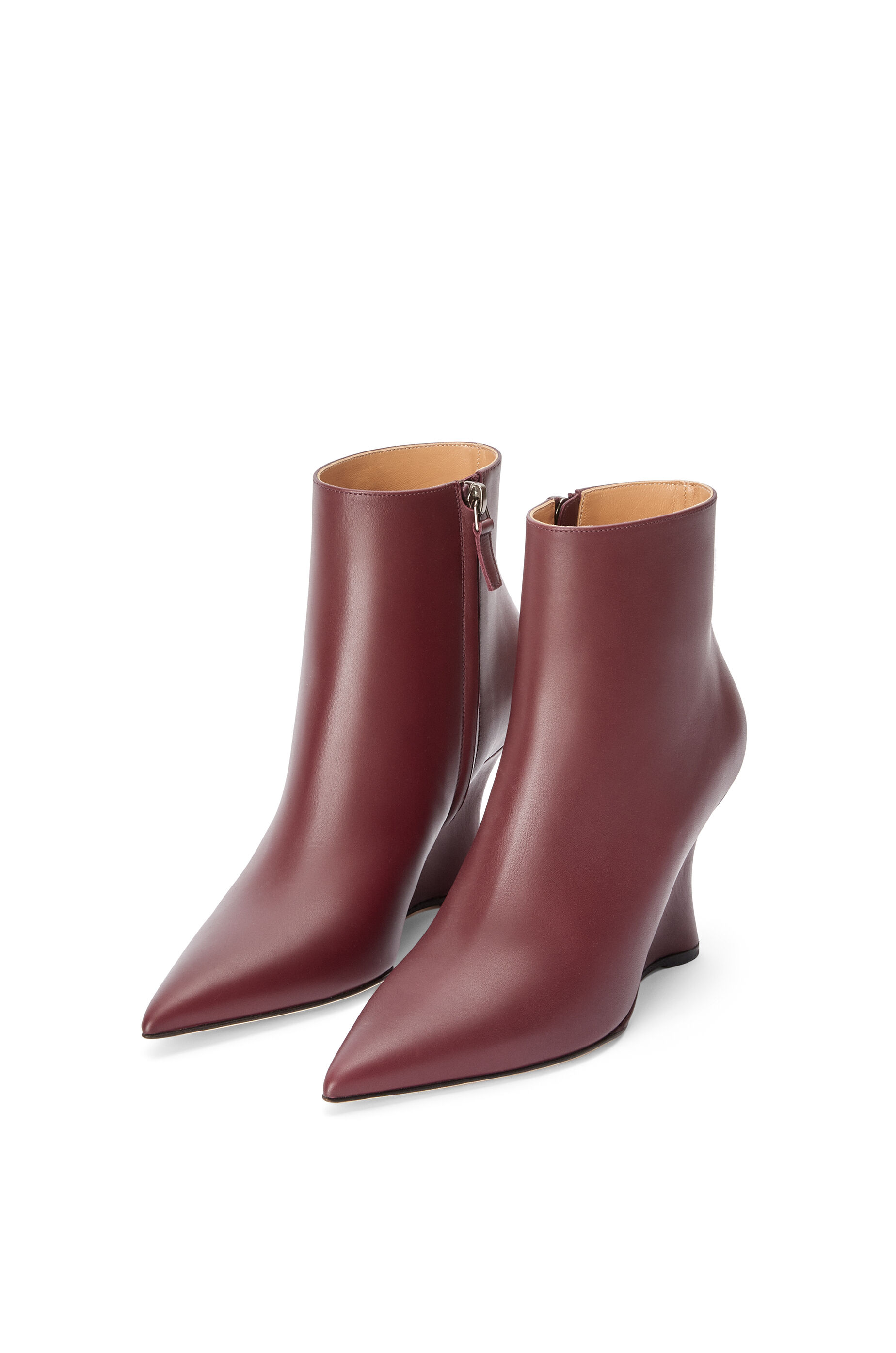 Wedge ankle boot in calfskin Wine - LOEWE