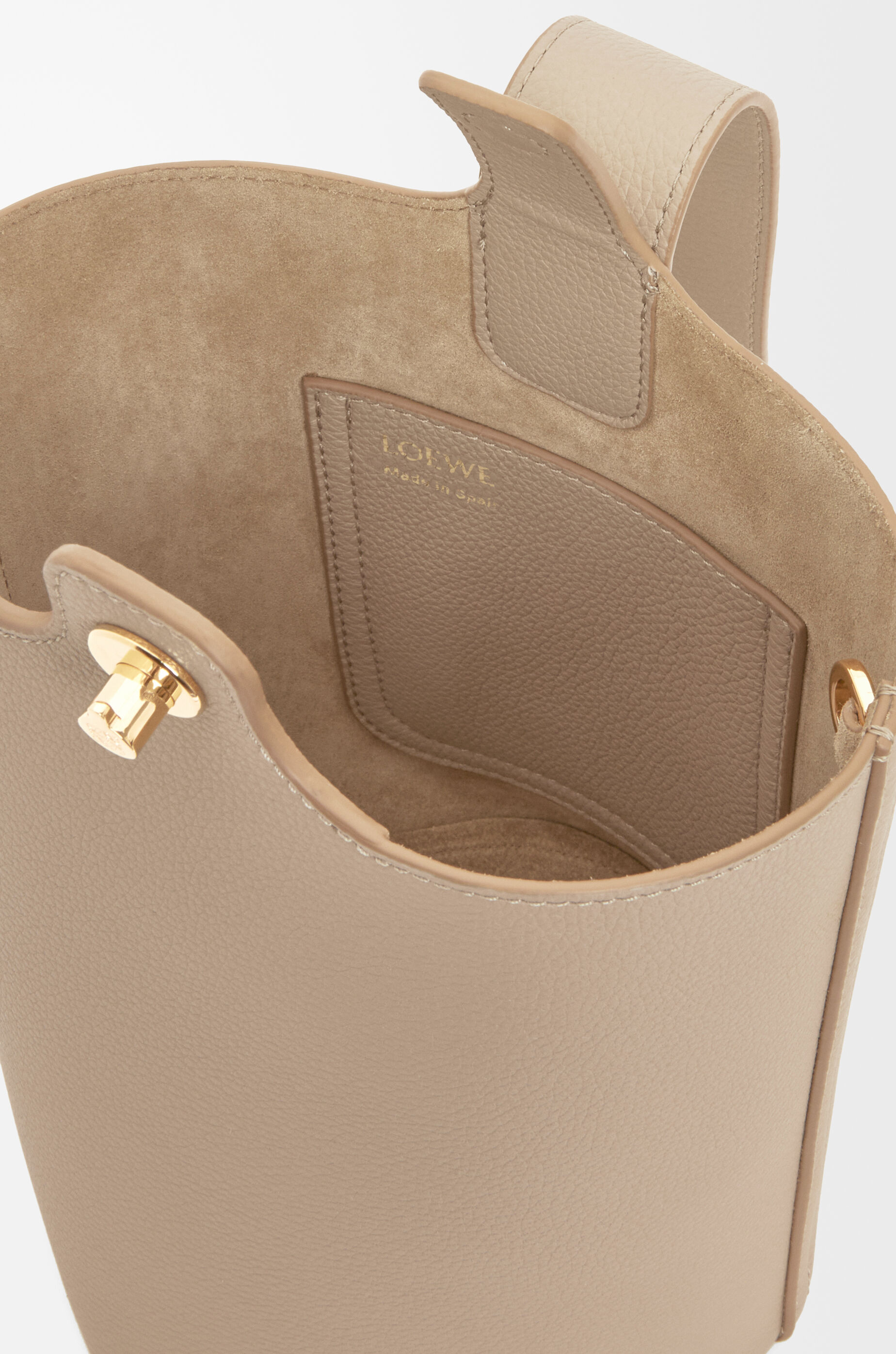 Mini Pebble Bucket bag in soft grained calfskin Sand - LOEWE