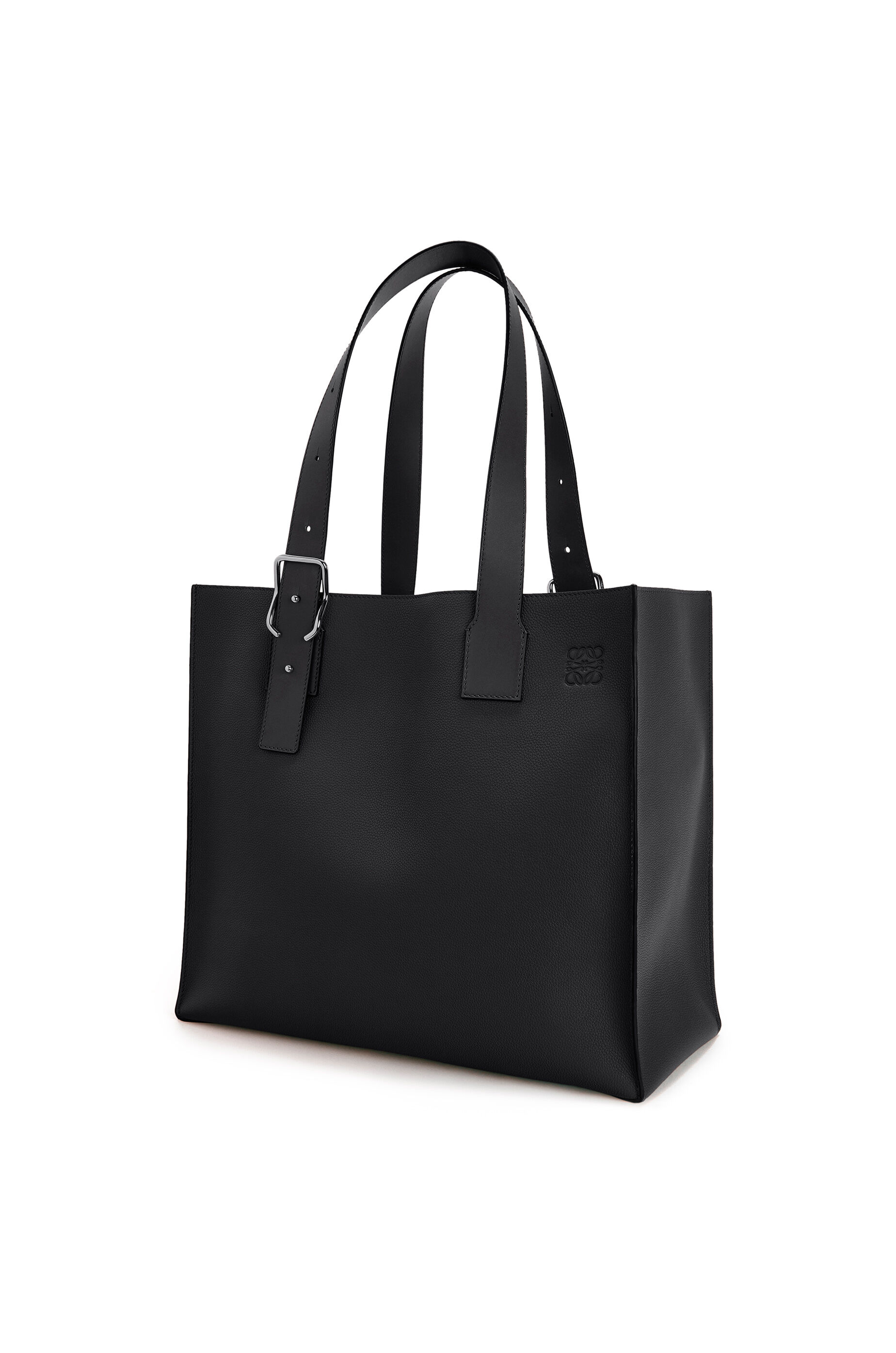 Buckle tote bag in soft grained calfskin Black - LOEWE