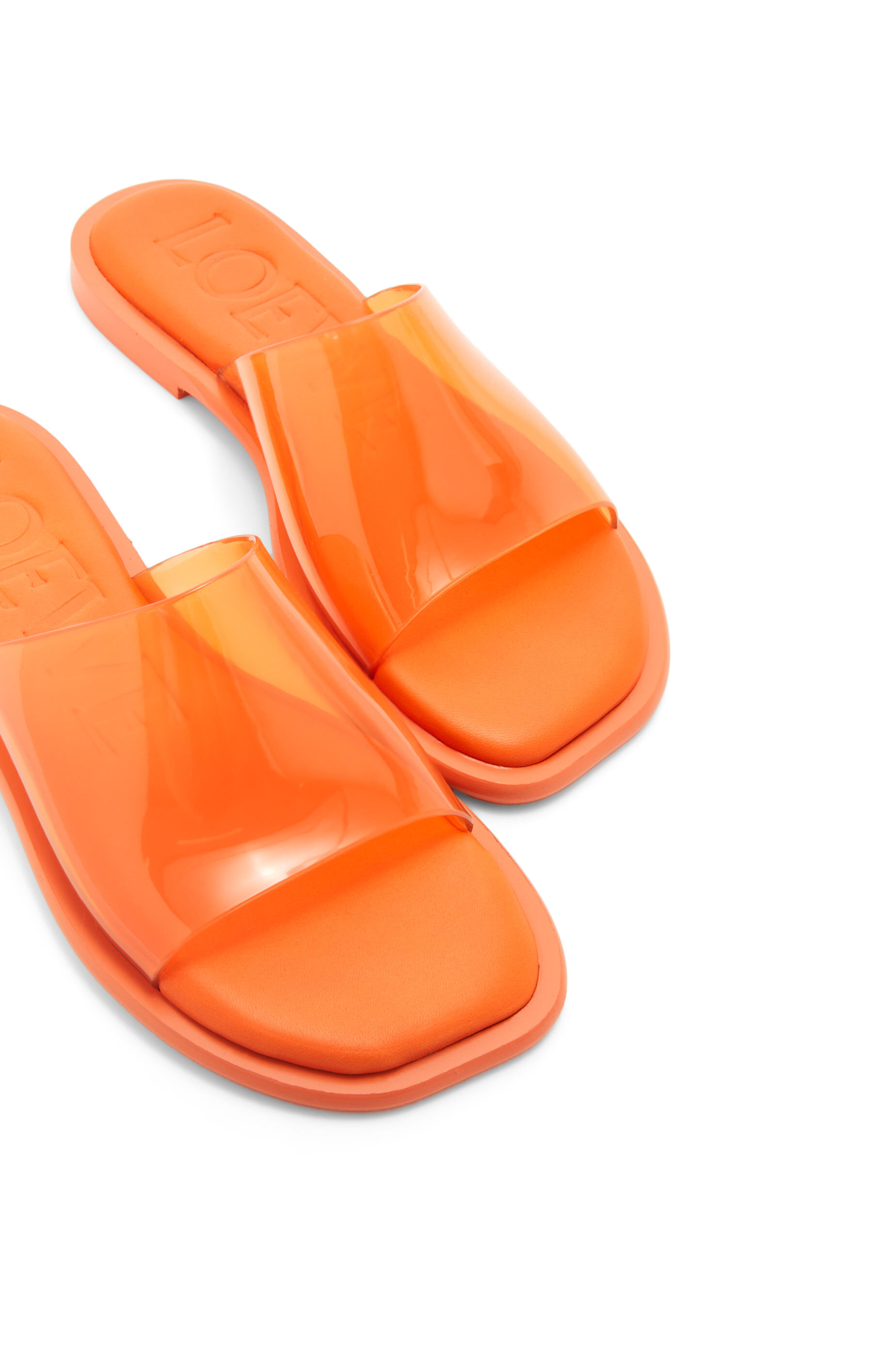 Chanclas en PVC con pétalo Naranja Transparente - LOEWE