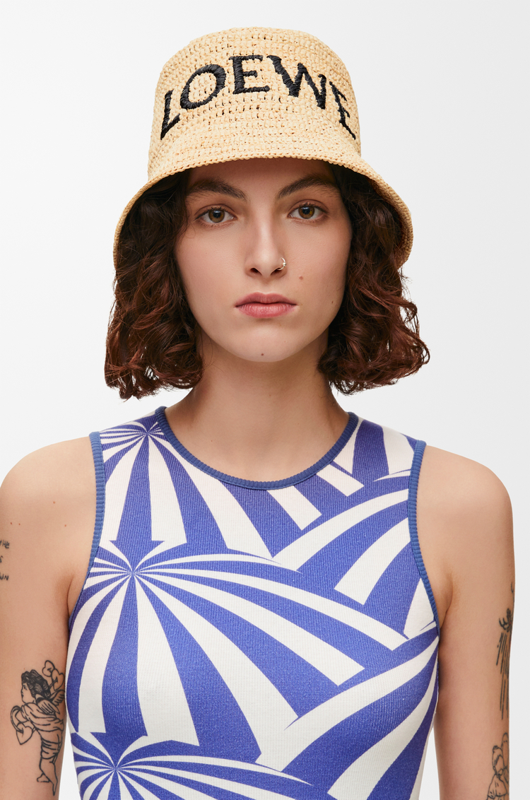 Bucket hat in raffia Beige - LOEWE
