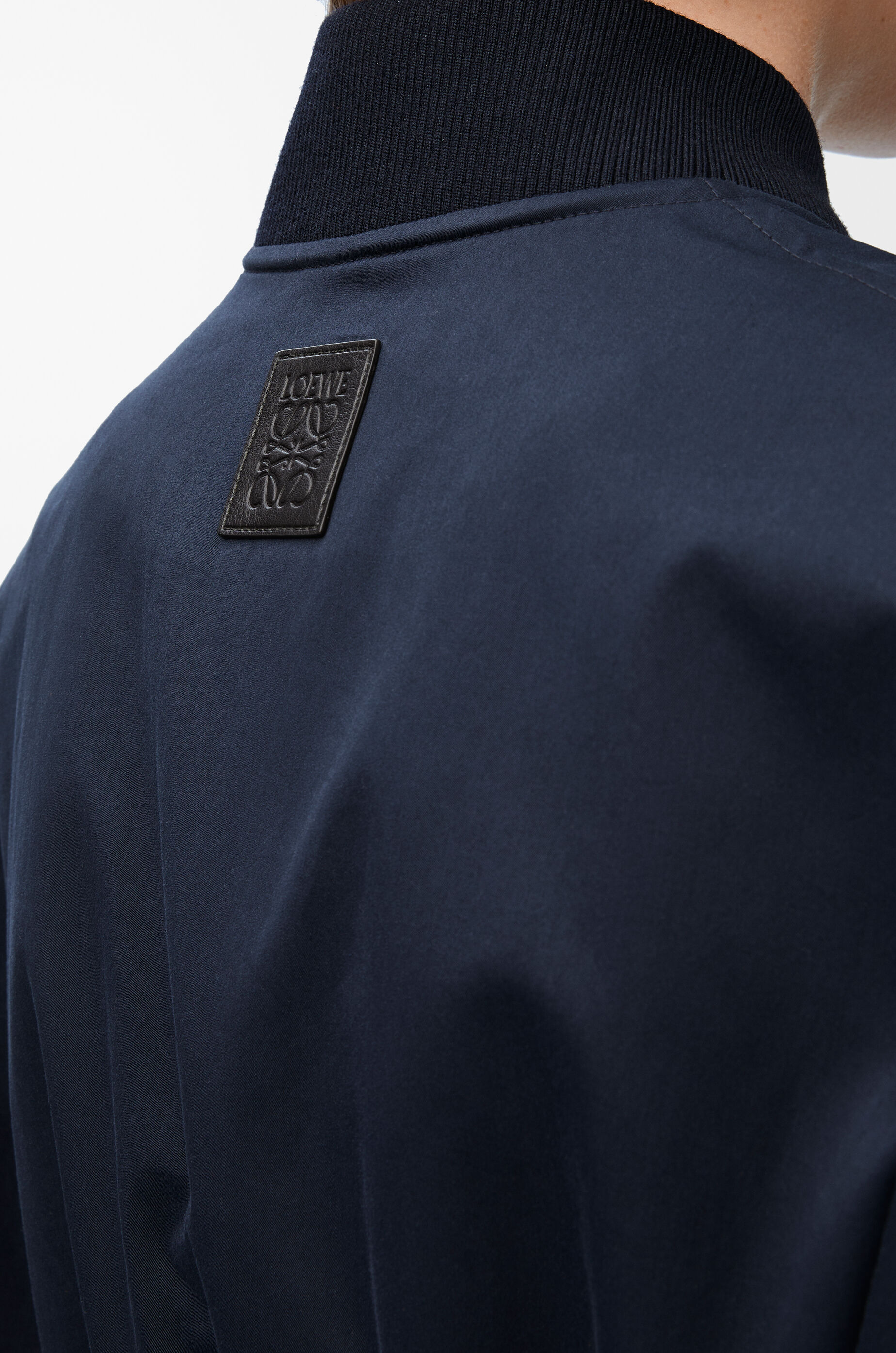 Bomber jacket in cotton and silk Midnight Blue - LOEWE