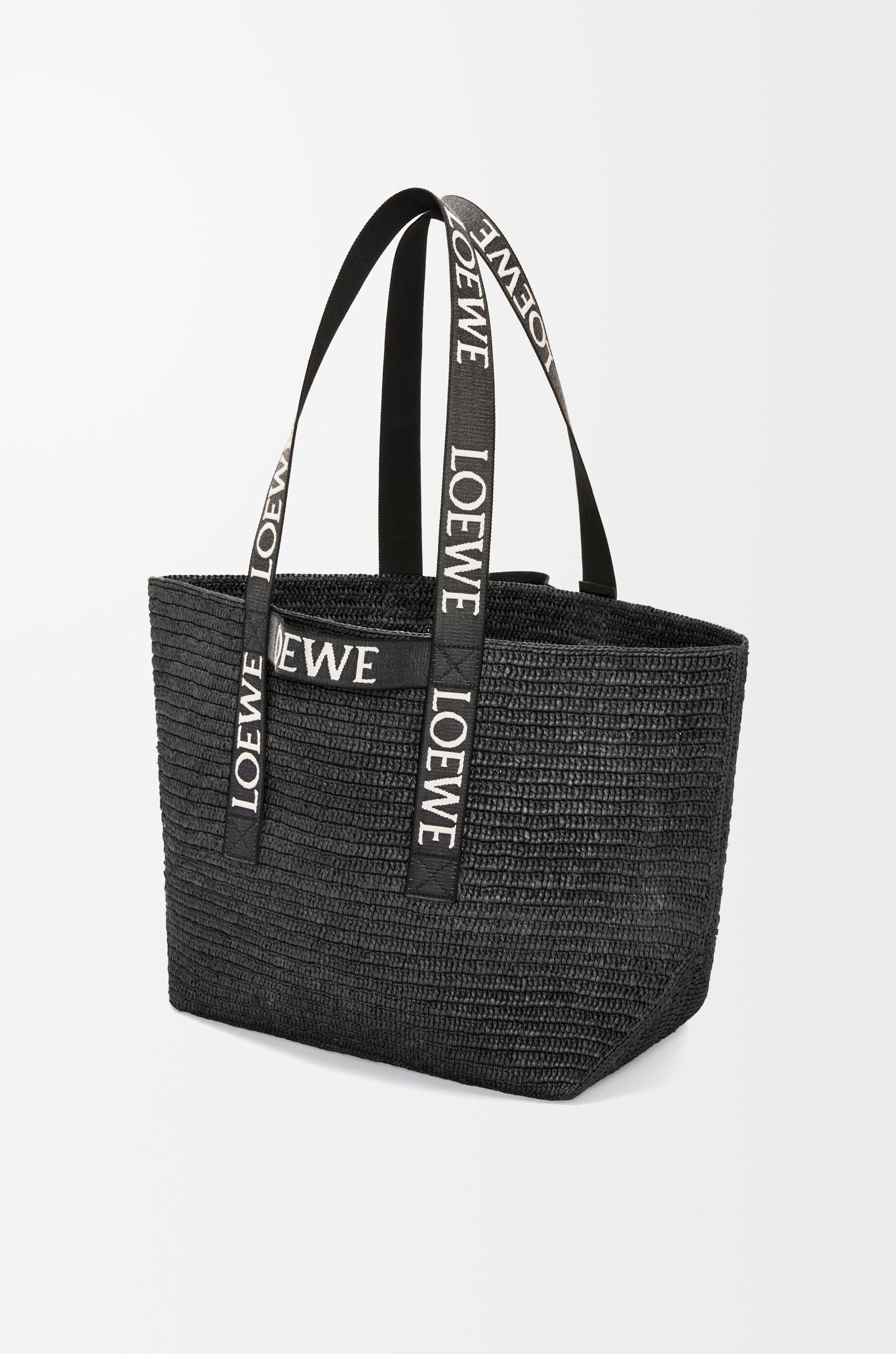 Fold Shopper in raffia Black - LOEWE