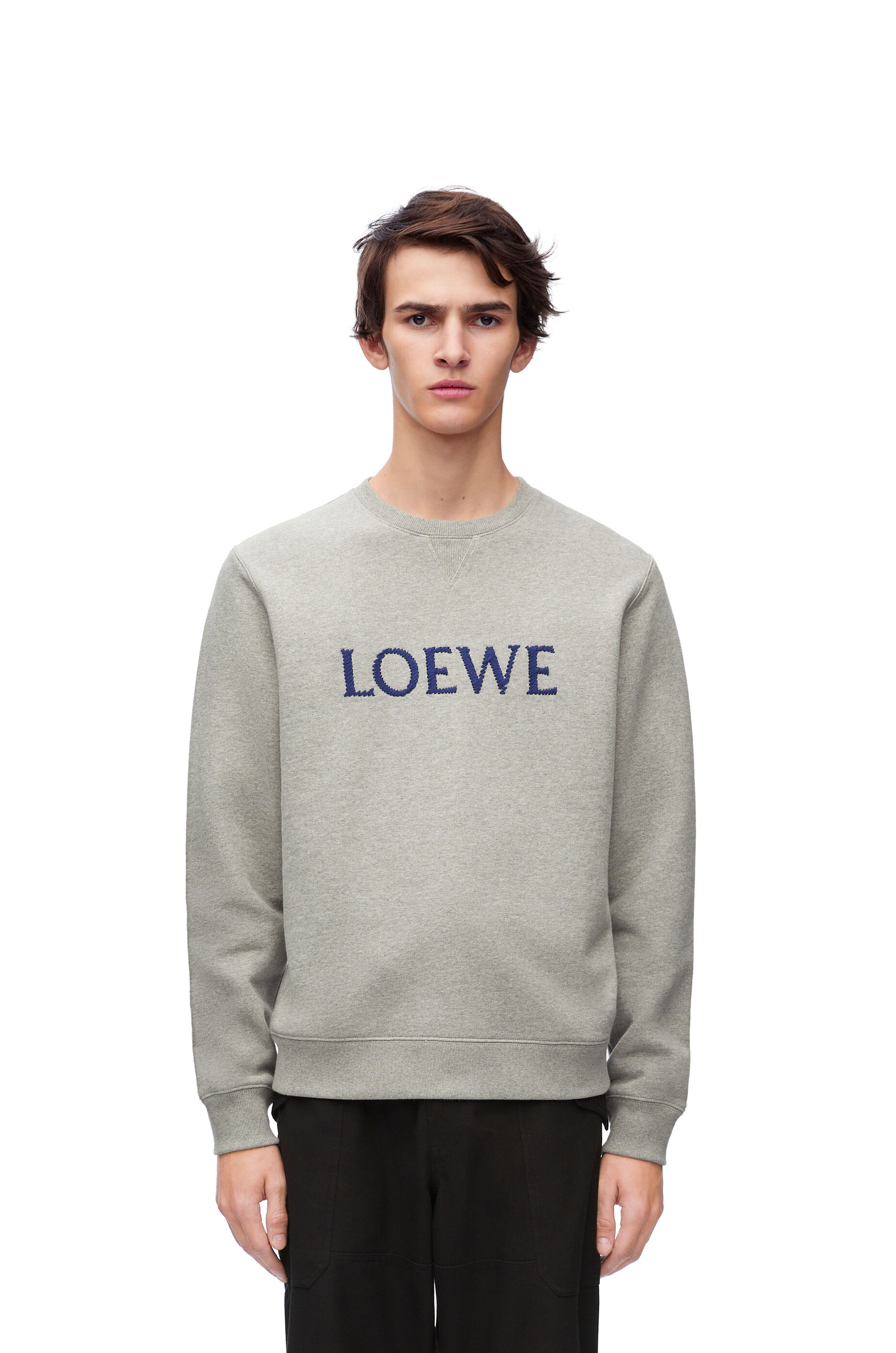 Regular fit sweatshirt in cotton Grey Melange - LOEWE