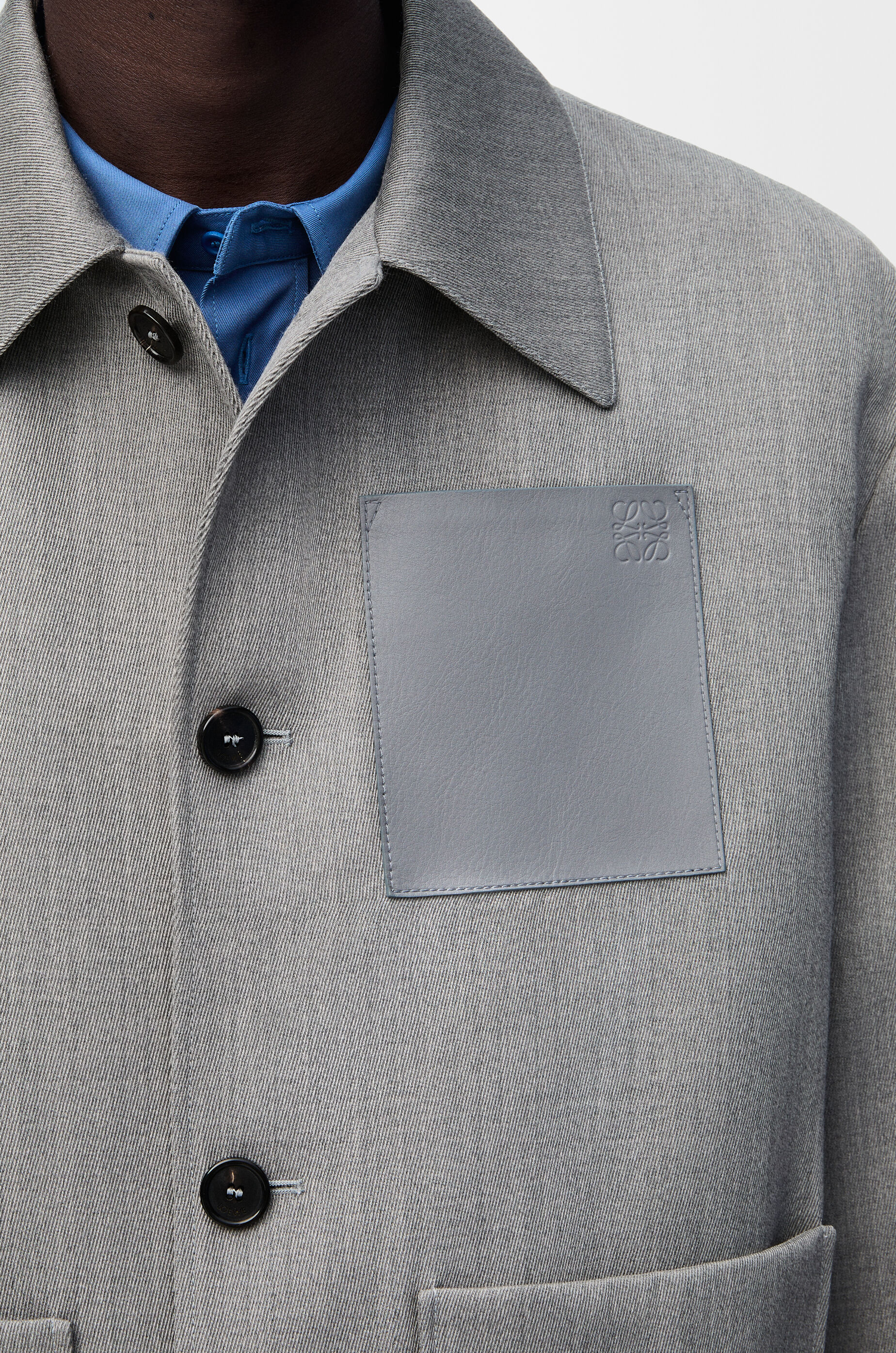 Workwear jacket in wool Grey Melange - LOEWE