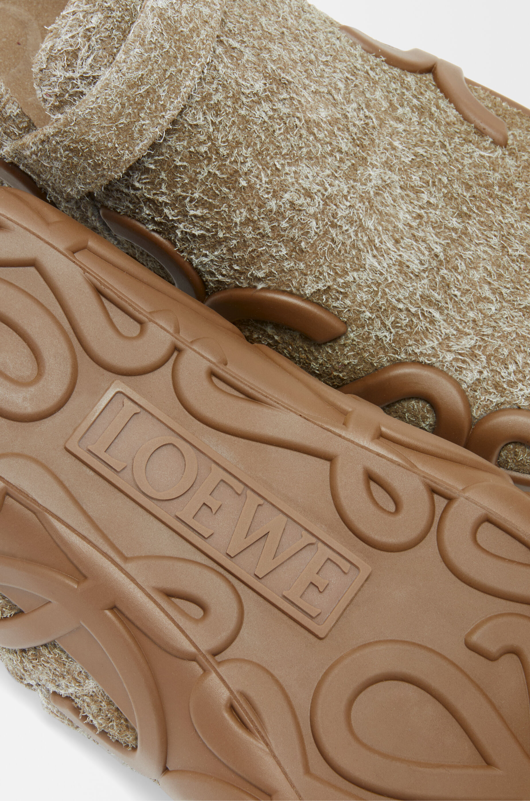 Rise loafer in brushed suede Khaki Green - LOEWE