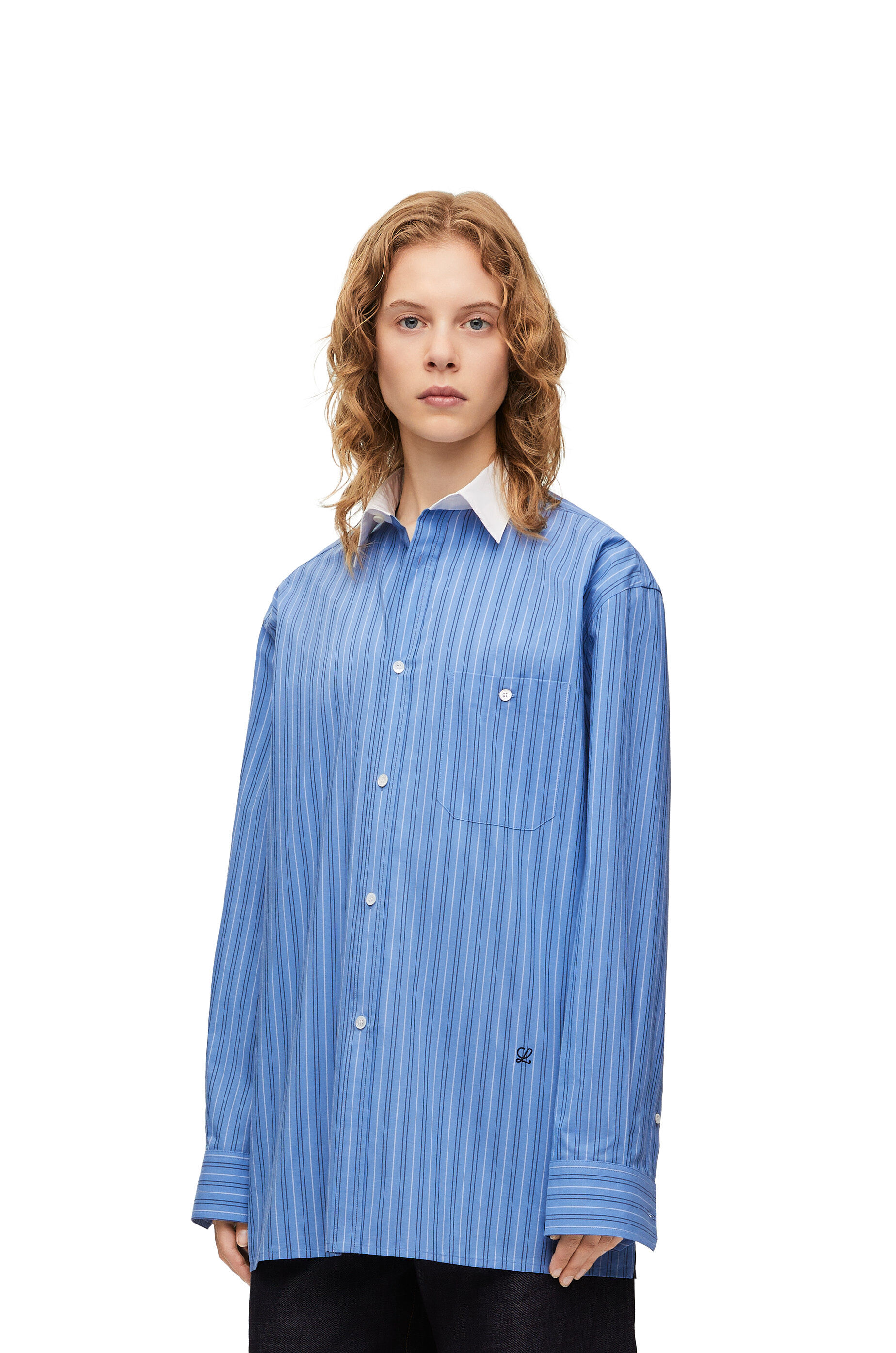 Shirt in cotton Stone Blue - LOEWE