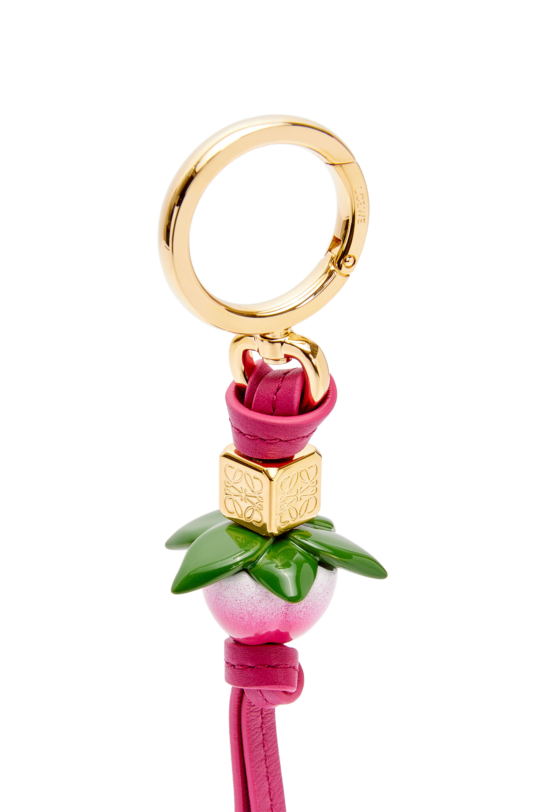 Peach charm from calfskin and brass Peach Bloom - LOEWE
